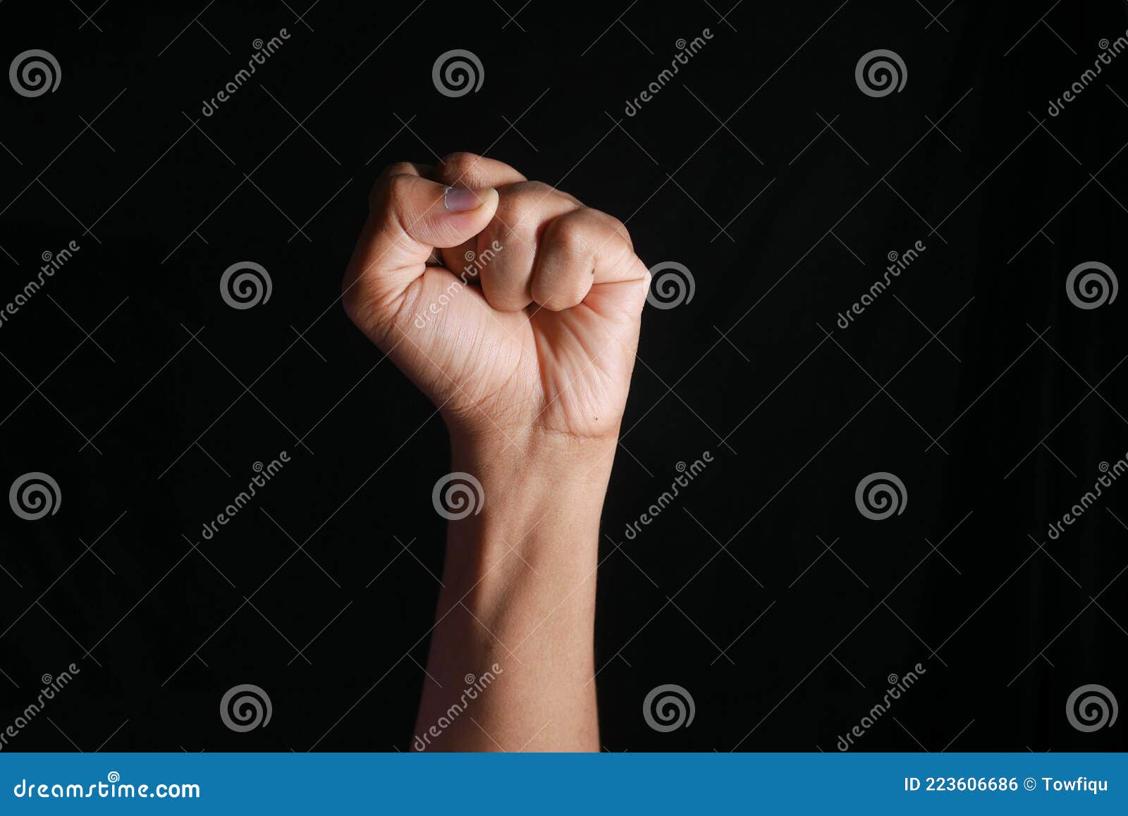 Hands Clenched Power Strength Isolated on Black , Stock Photo - Image ...