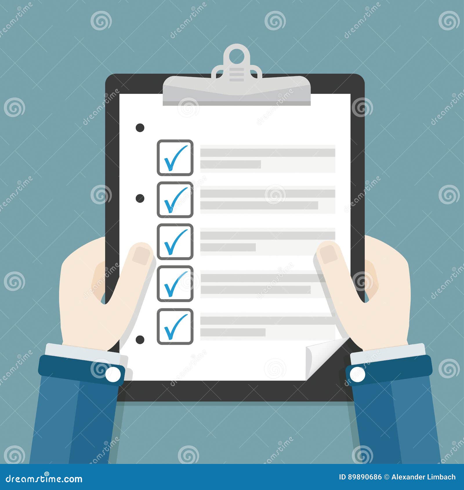 Hands Clipboard Checklist stock vector. Illustration of communication ...