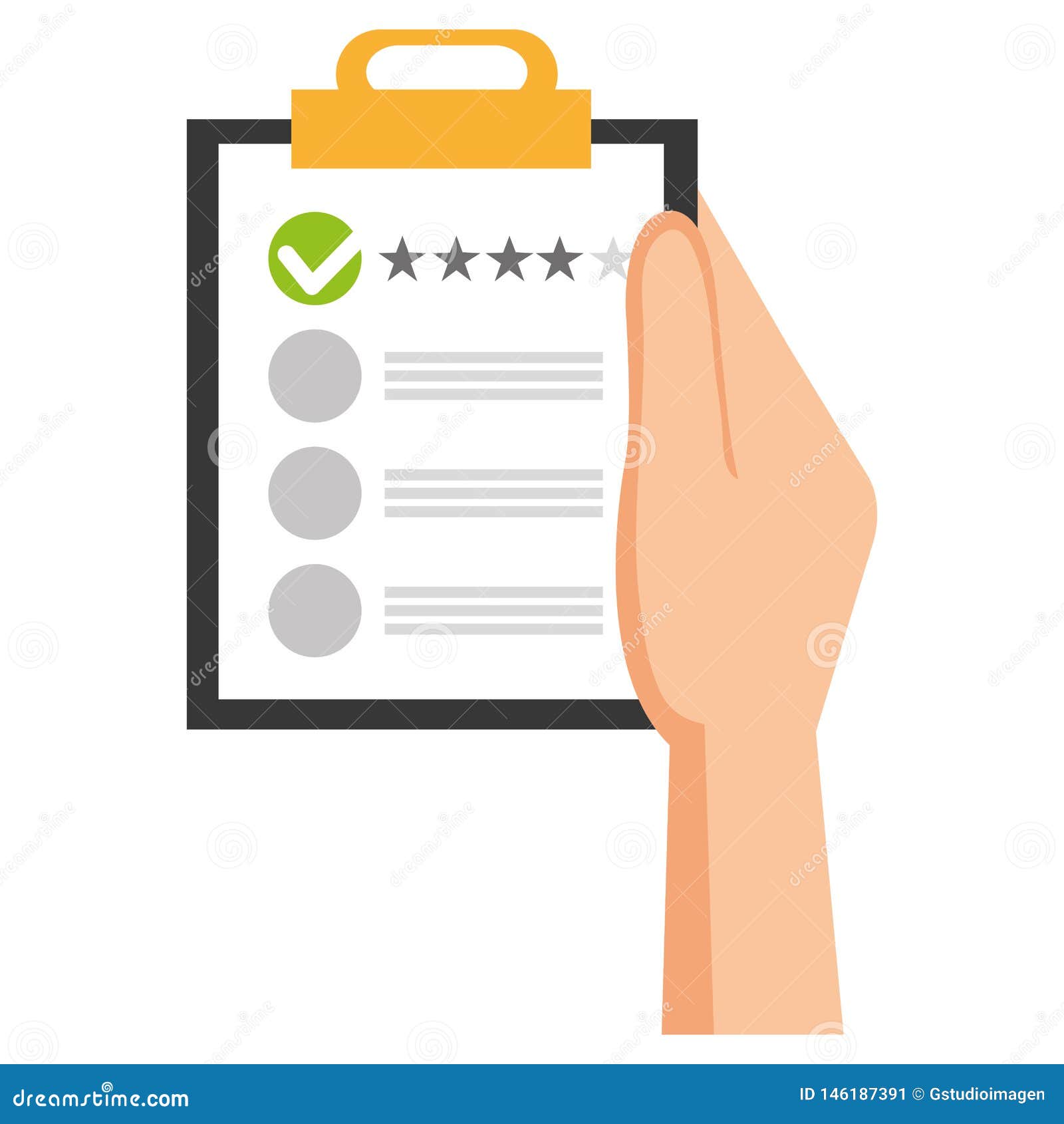 Hands with Clipboard Checklist Stock Illustration - Illustration of ...