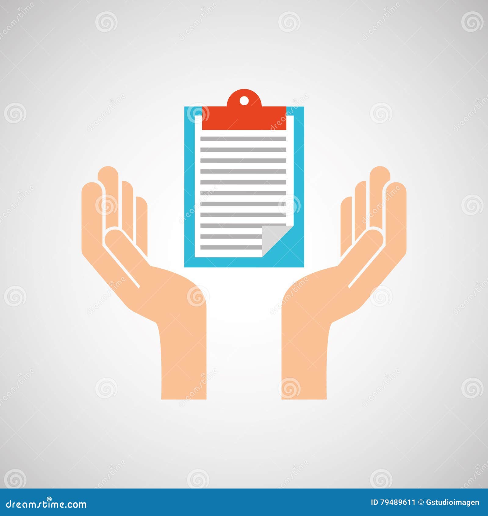 Hands Clipboard Checklist Report Icon Stock Illustration - Illustration ...