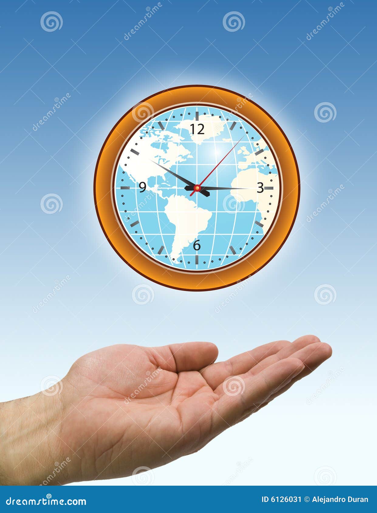 Hands and clock stock illustration. Illustration of deadline - 6126031