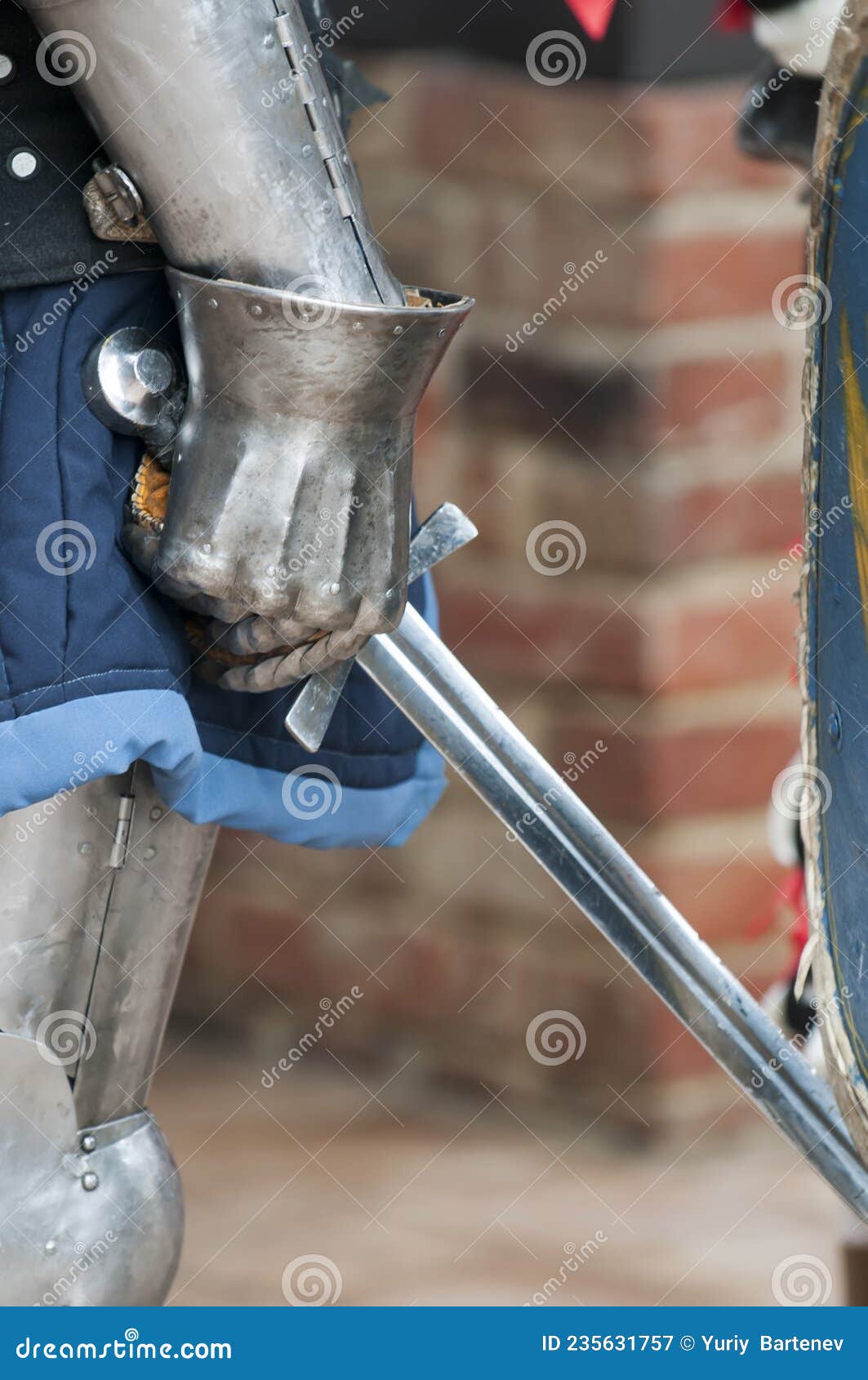 Hands Close Up. the Sword in the Hands of a Knight. Stock Image - Image ...