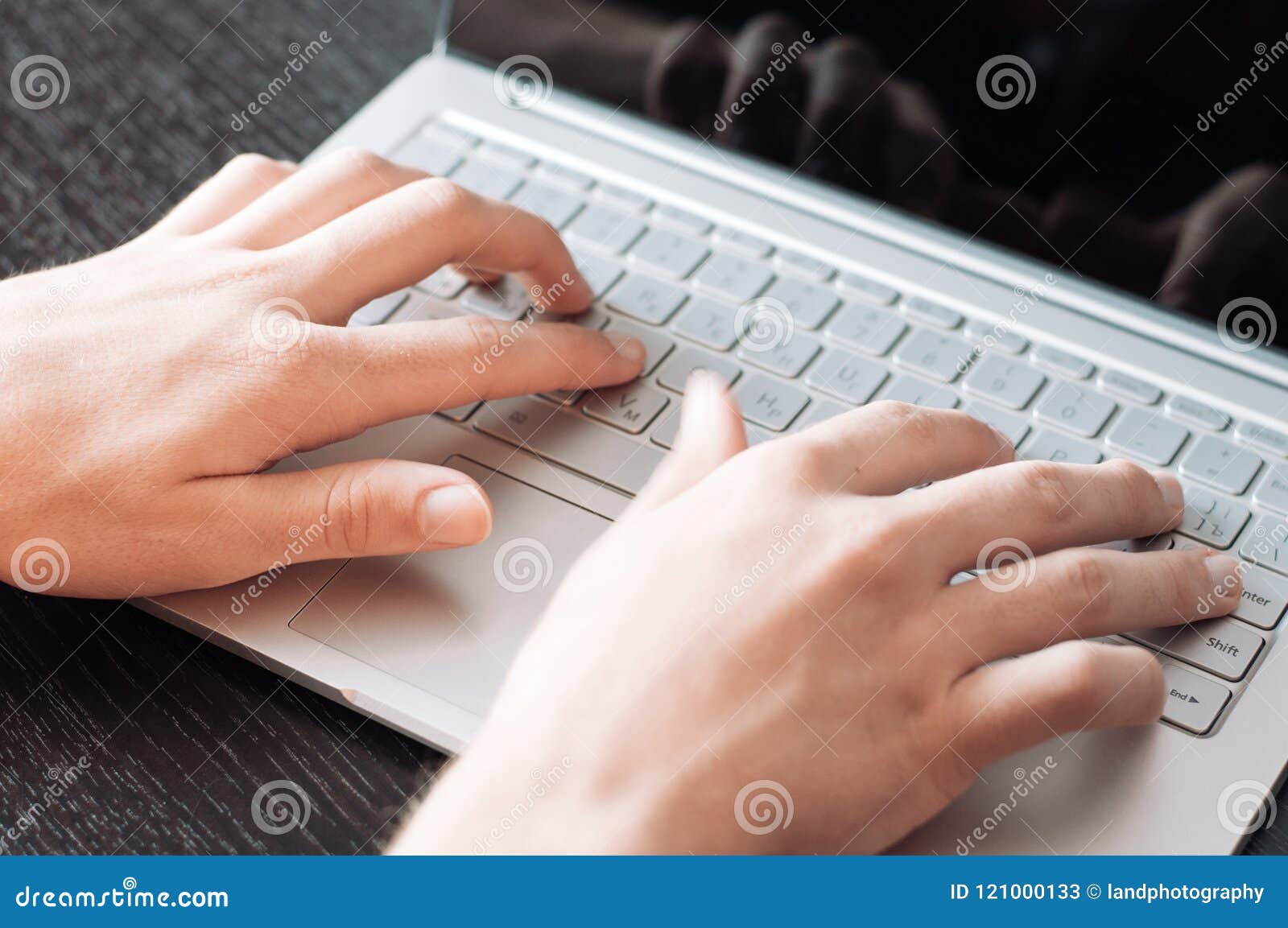 Hands Closeup Typing a Message Stock Image - Image of typing, wireless ...