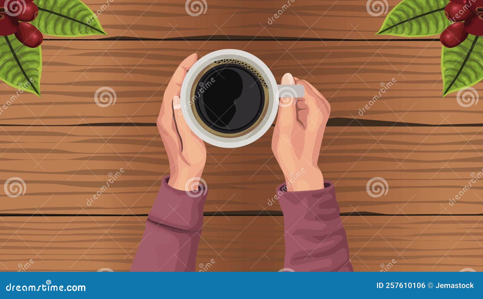 Hands with Coffee Cup Animation Stock Footage - Video of leafs, grains ...