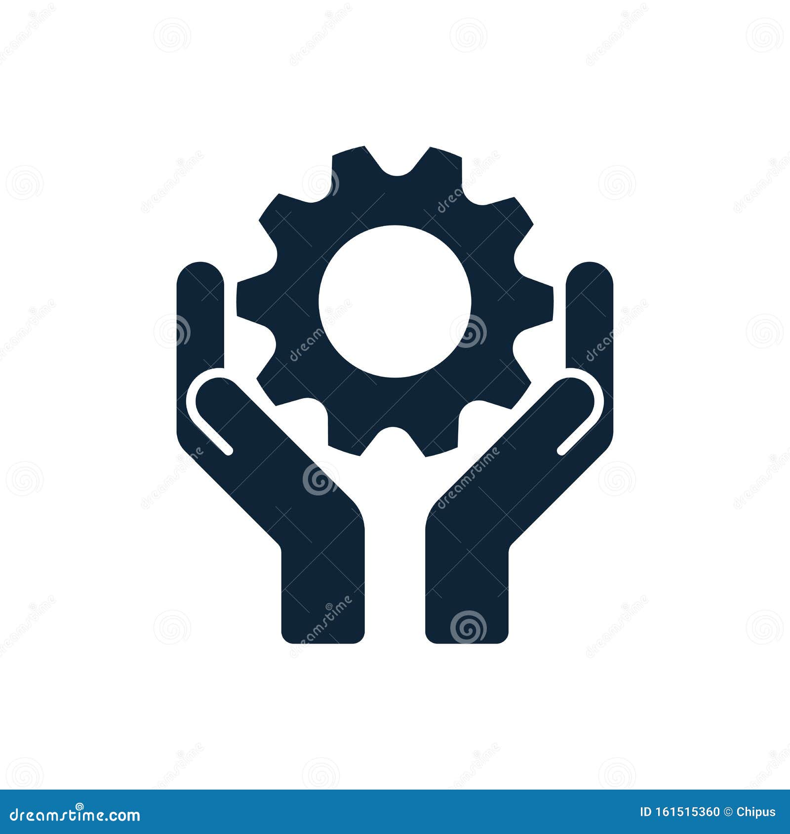 Hands with Cog Wheel or Gear Icon Stock Vector - Illustration of ...