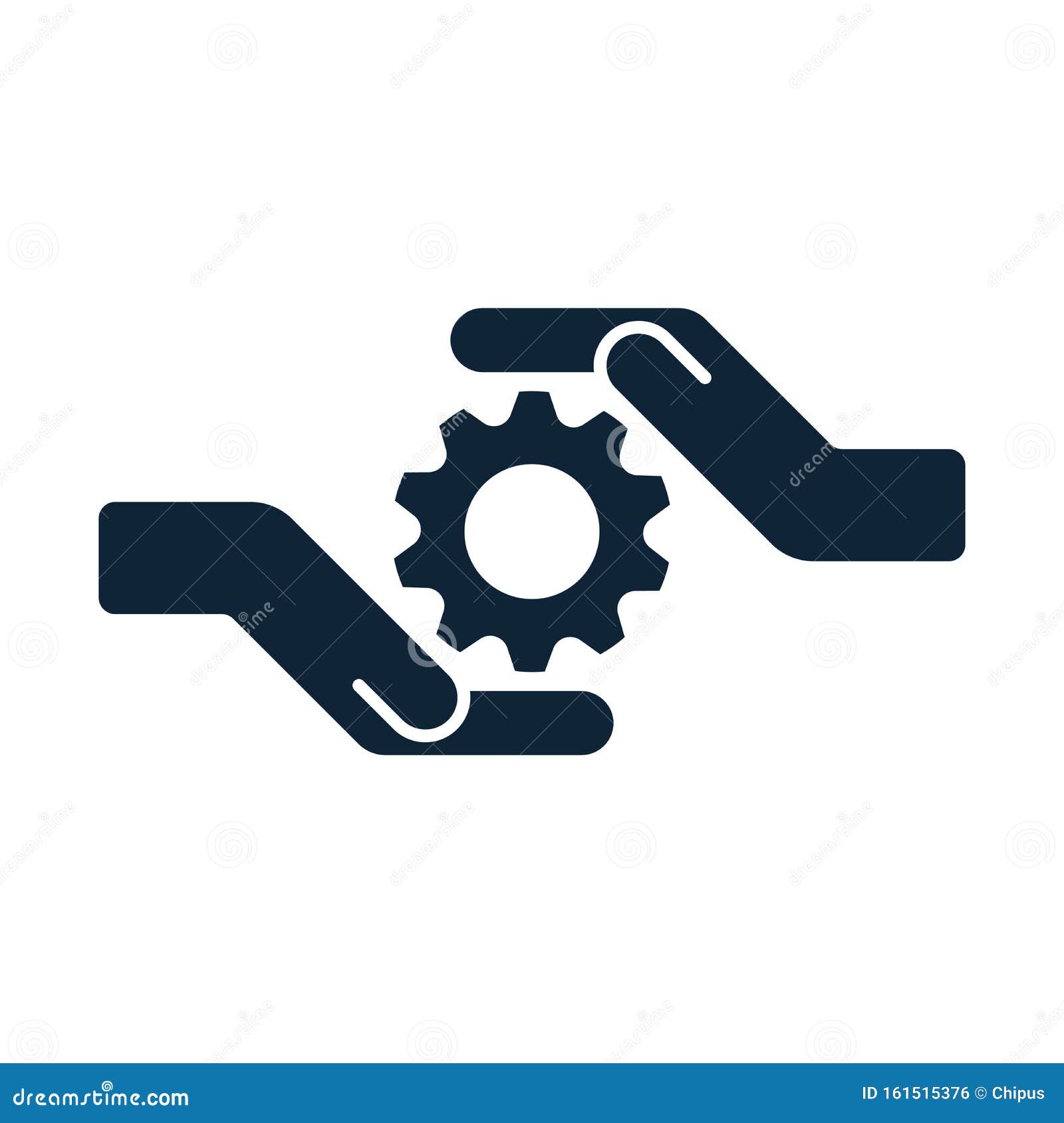 Hands with Cog Wheel or Gear Icon Stock Vector - Illustration of ...