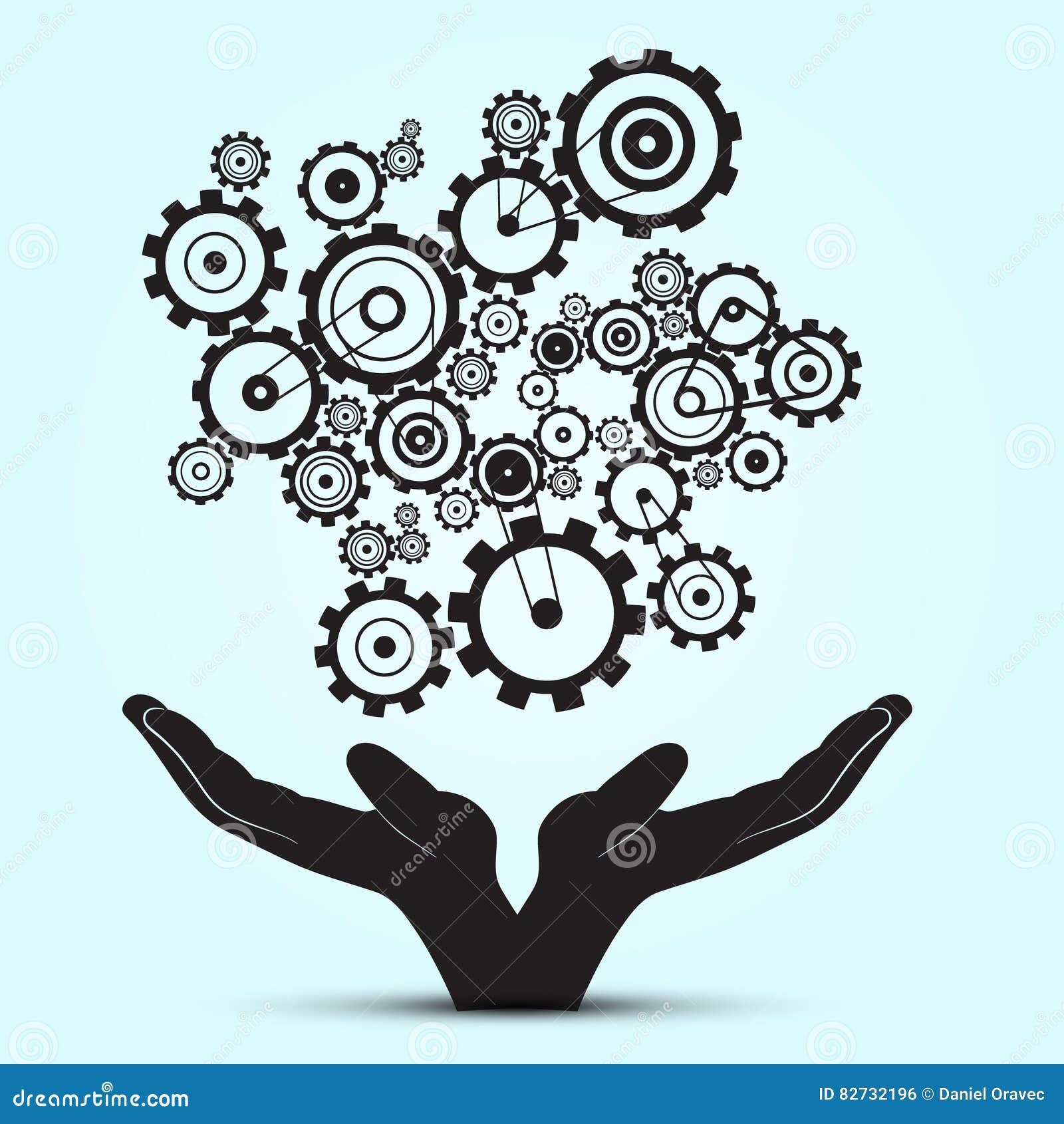 Hands and Cogs stock illustration. Illustration of machinery - 82732196
