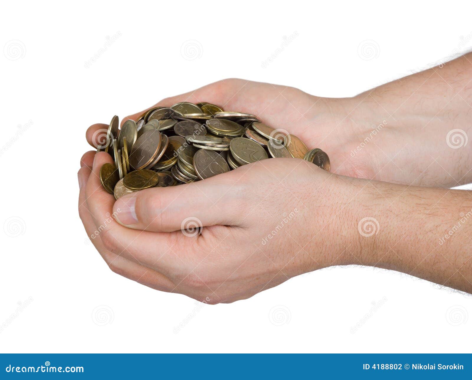 Hands and coins stock photo. Image of investment, charity - 4188802