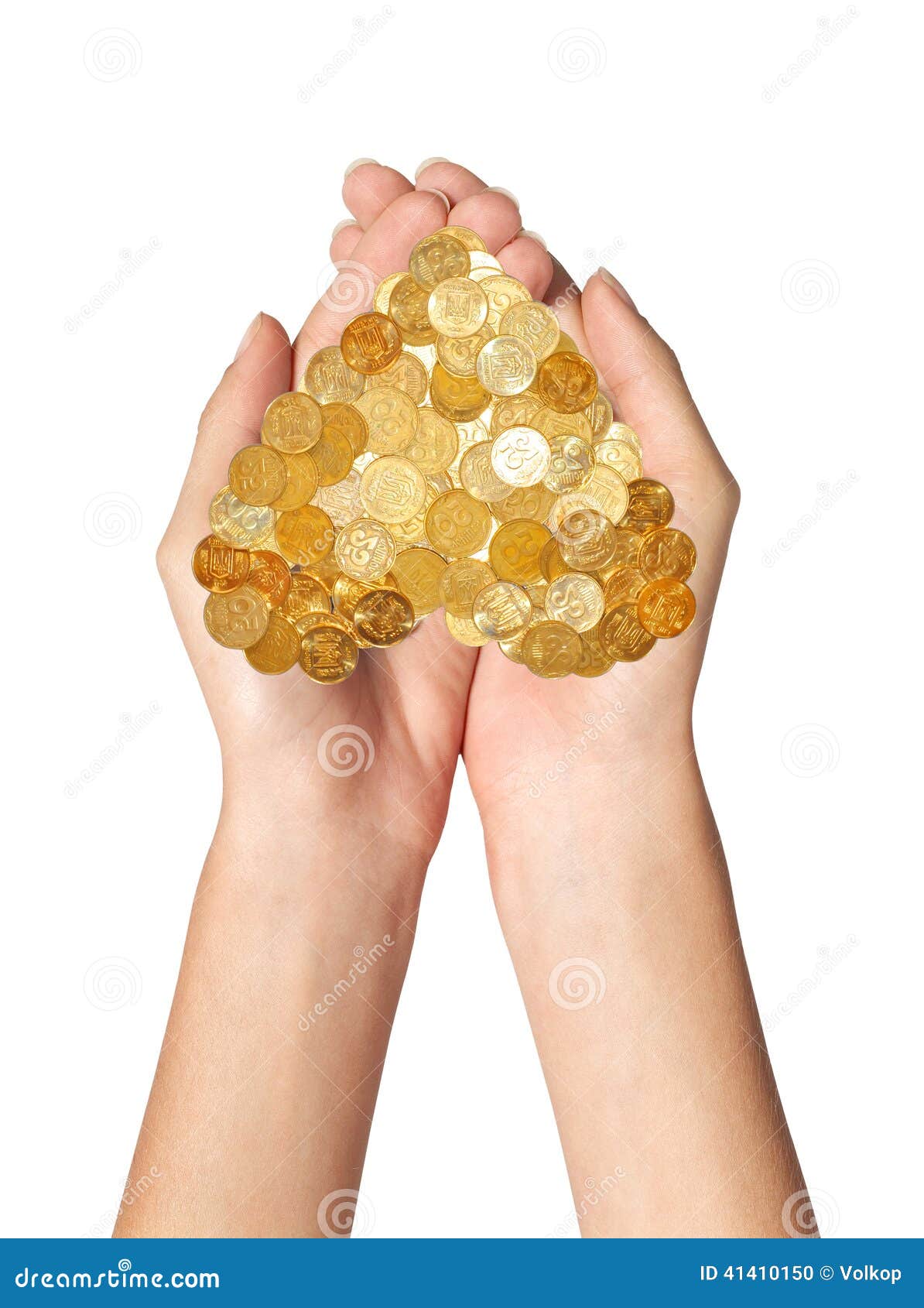 Hands with Coins Isolated on White Stock Photo - Image of finance, coin ...