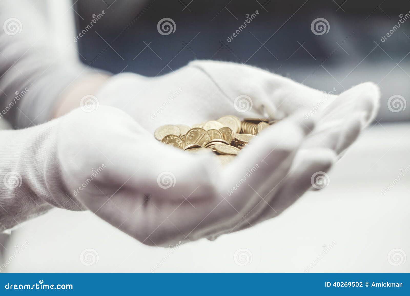 Hands with coins. stock photo. Image of donation, dollar - 40269502