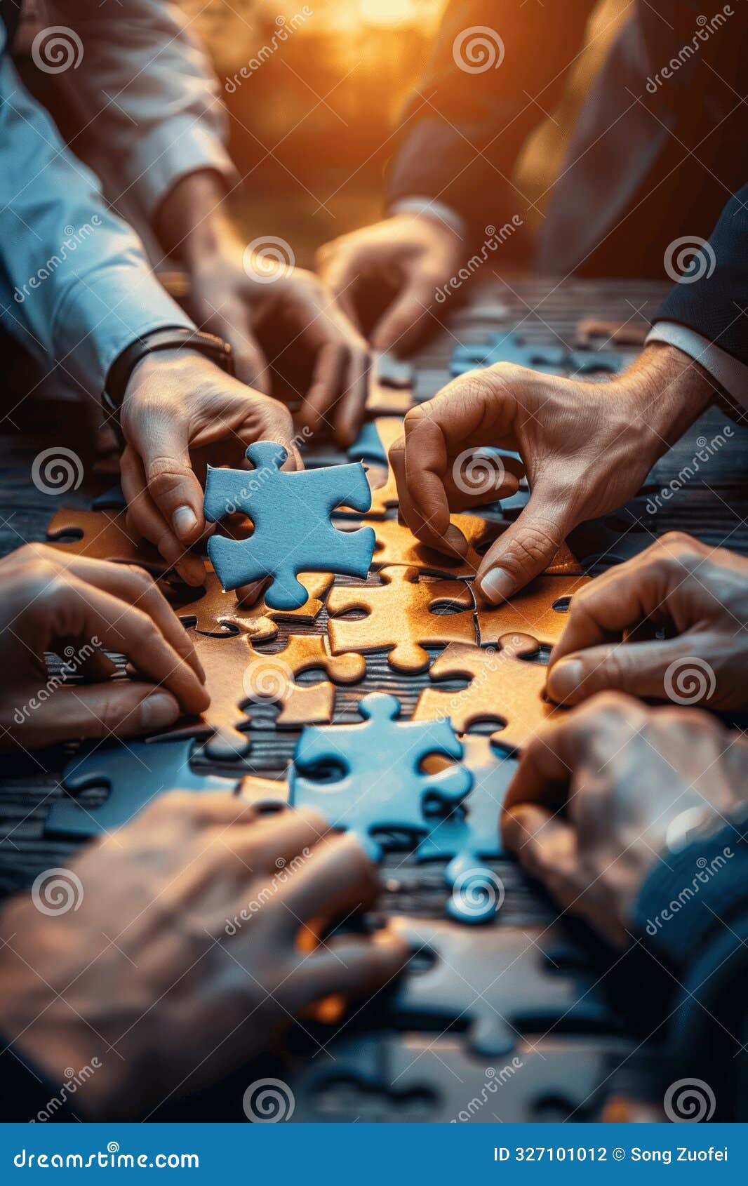 Hands Collaborating To Assemble a Puzzle: a Symbol of Teamwork and ...