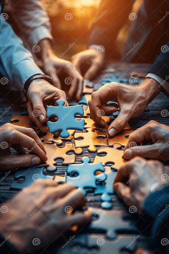 Hands Collaborating To Assemble a Puzzle: a Symbol of Teamwork and ...