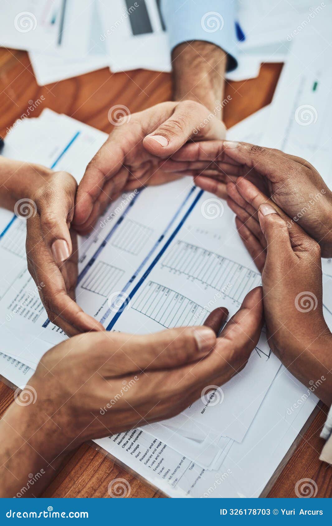 Hands, Collaboration and Circle for Workflow in Office with Documents ...