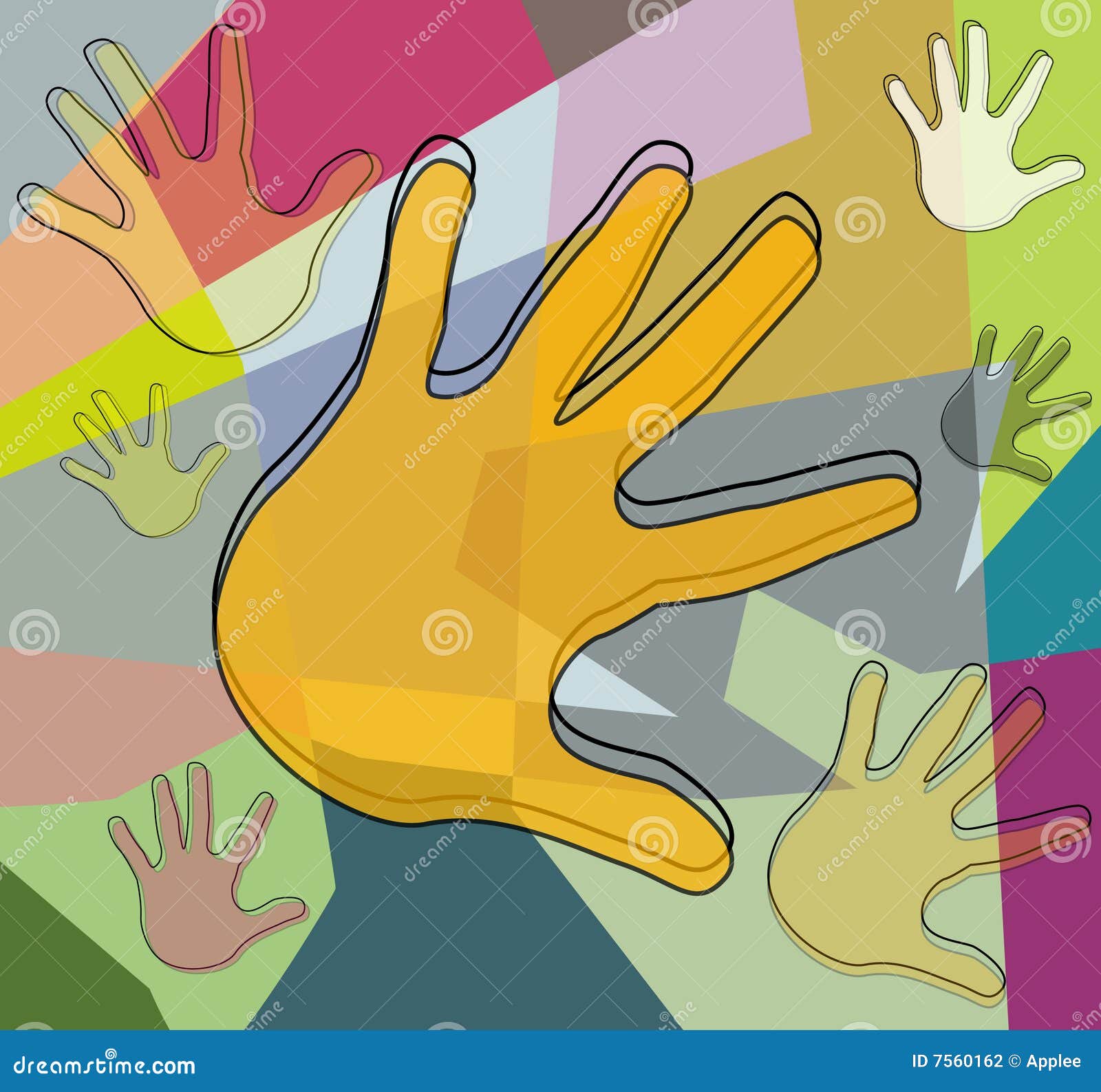 Hands collage stock vector. Illustration of advertising - 7560162