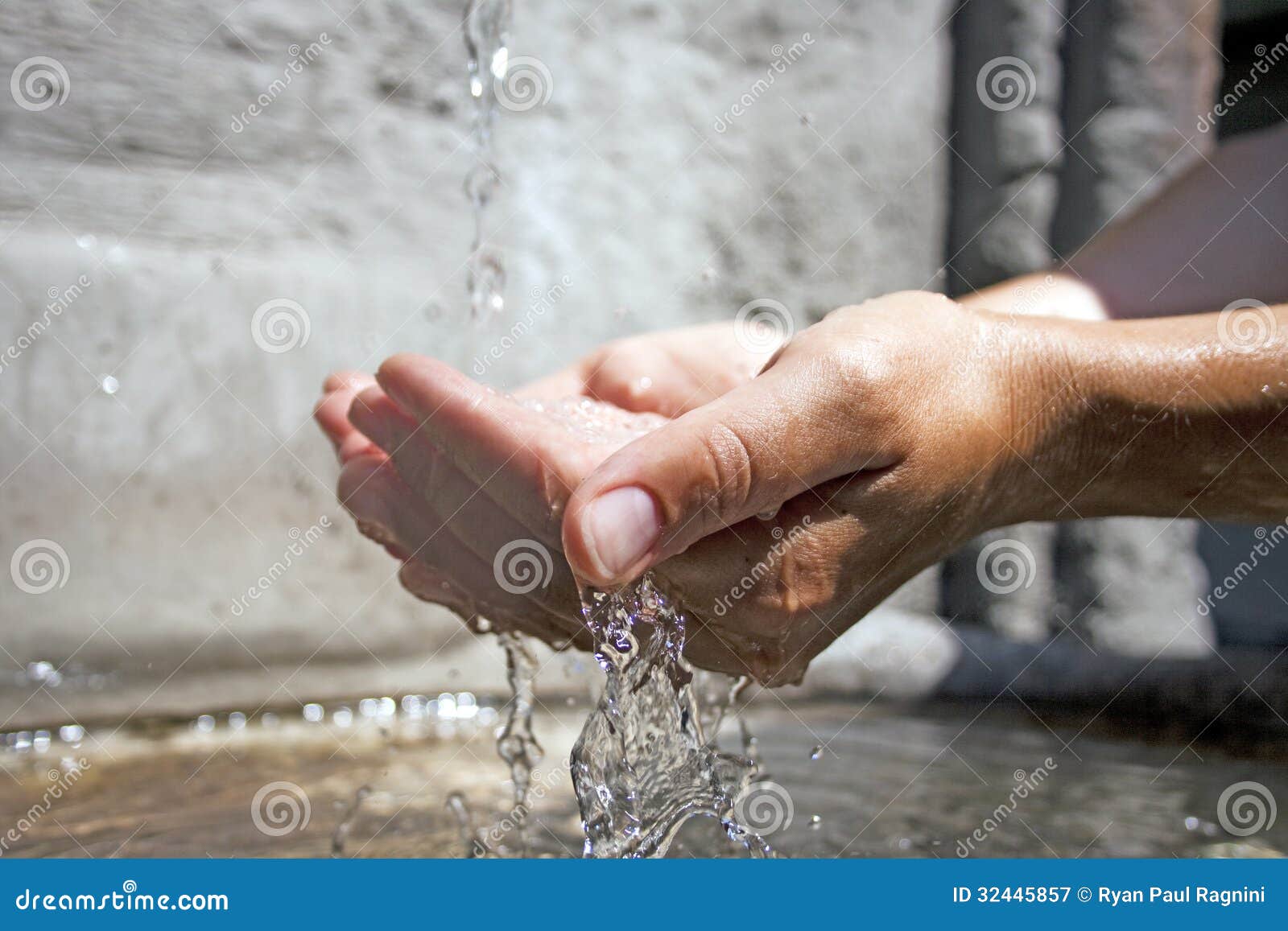Hands that Collect Fresh Water Stock Image - Image of closeup, collect ...