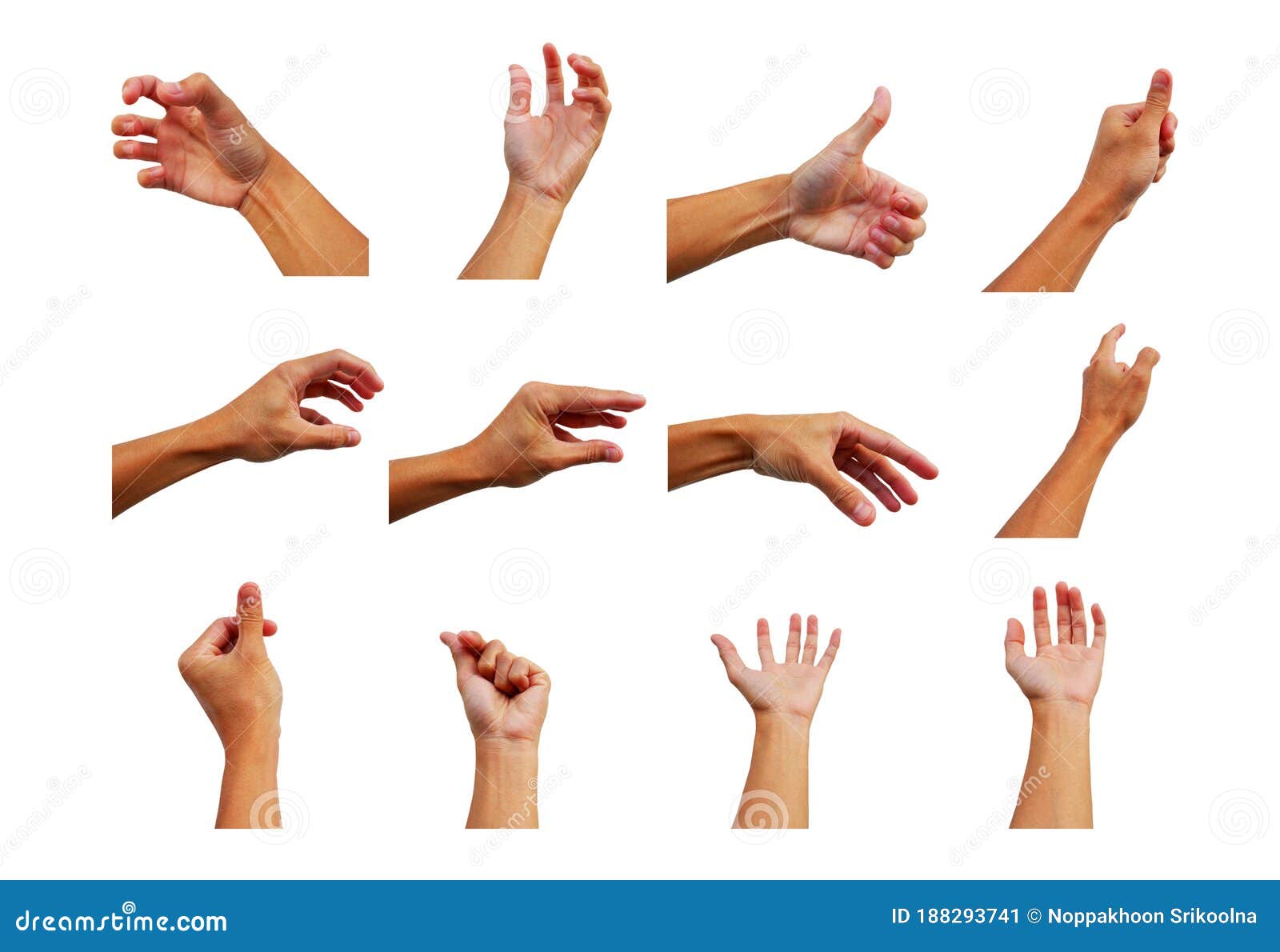 Hands Collection of Asian Man in Gestures Stock Image - Image of symbol ...