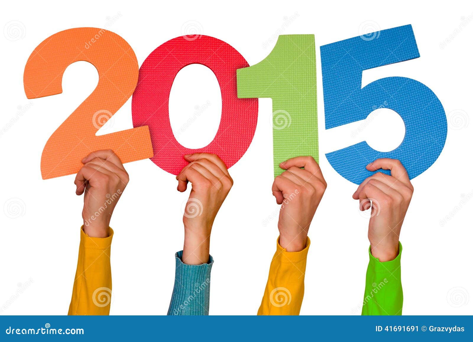 Hands with Color Numbers Shows Year 2015 Stock Image - Image of xmas ...