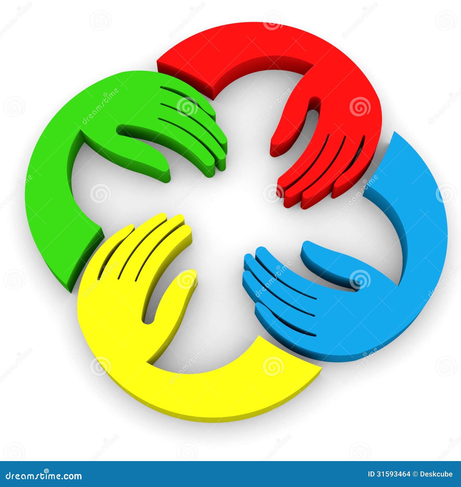 Hands color teamwork stock illustration. Illustration of cooperation ...