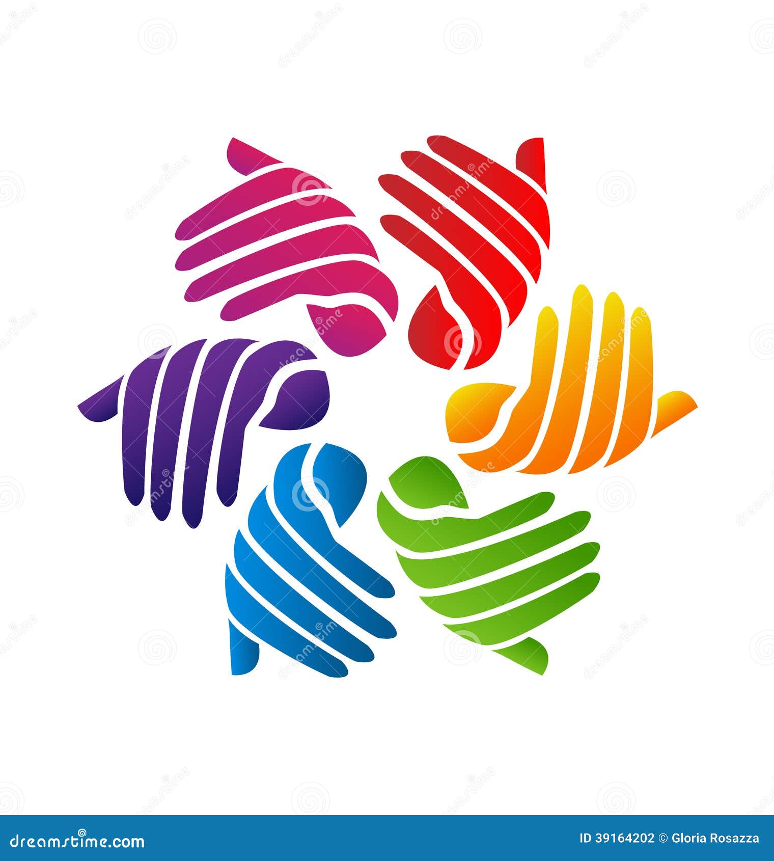 Hands colorful logo stock vector. Illustration of care - 39164202