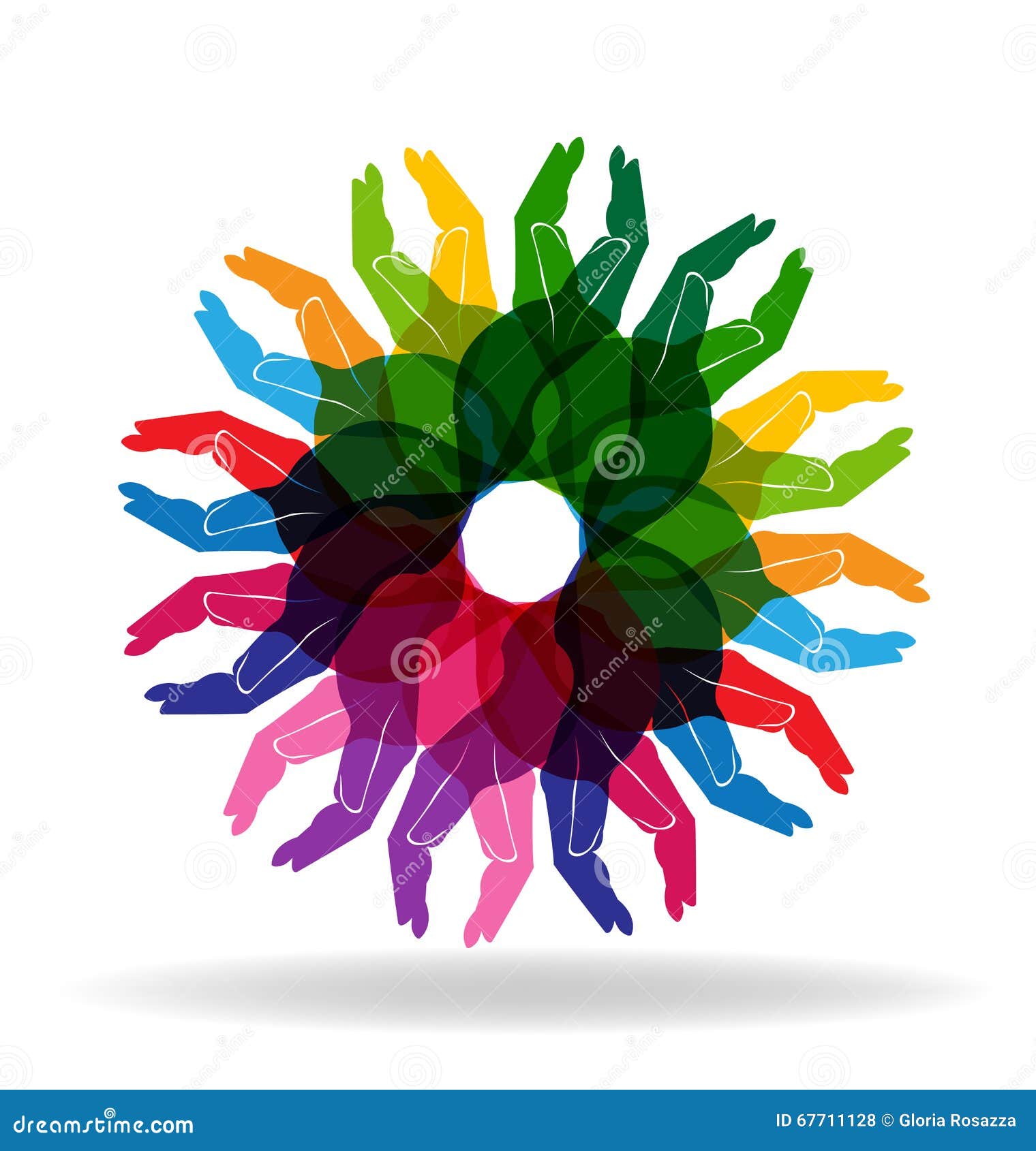 Hands Colorful Diversity People Stock Vector - Illustration of ...