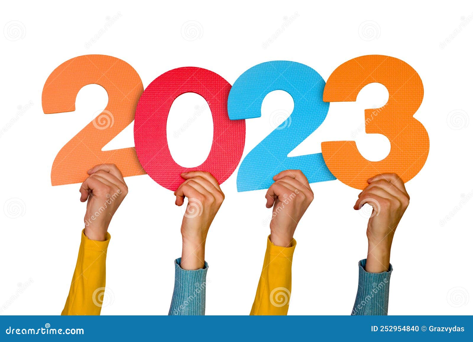 Hands with Colorful Numbers Shows Year 2023 Stock Photo - Image of ...