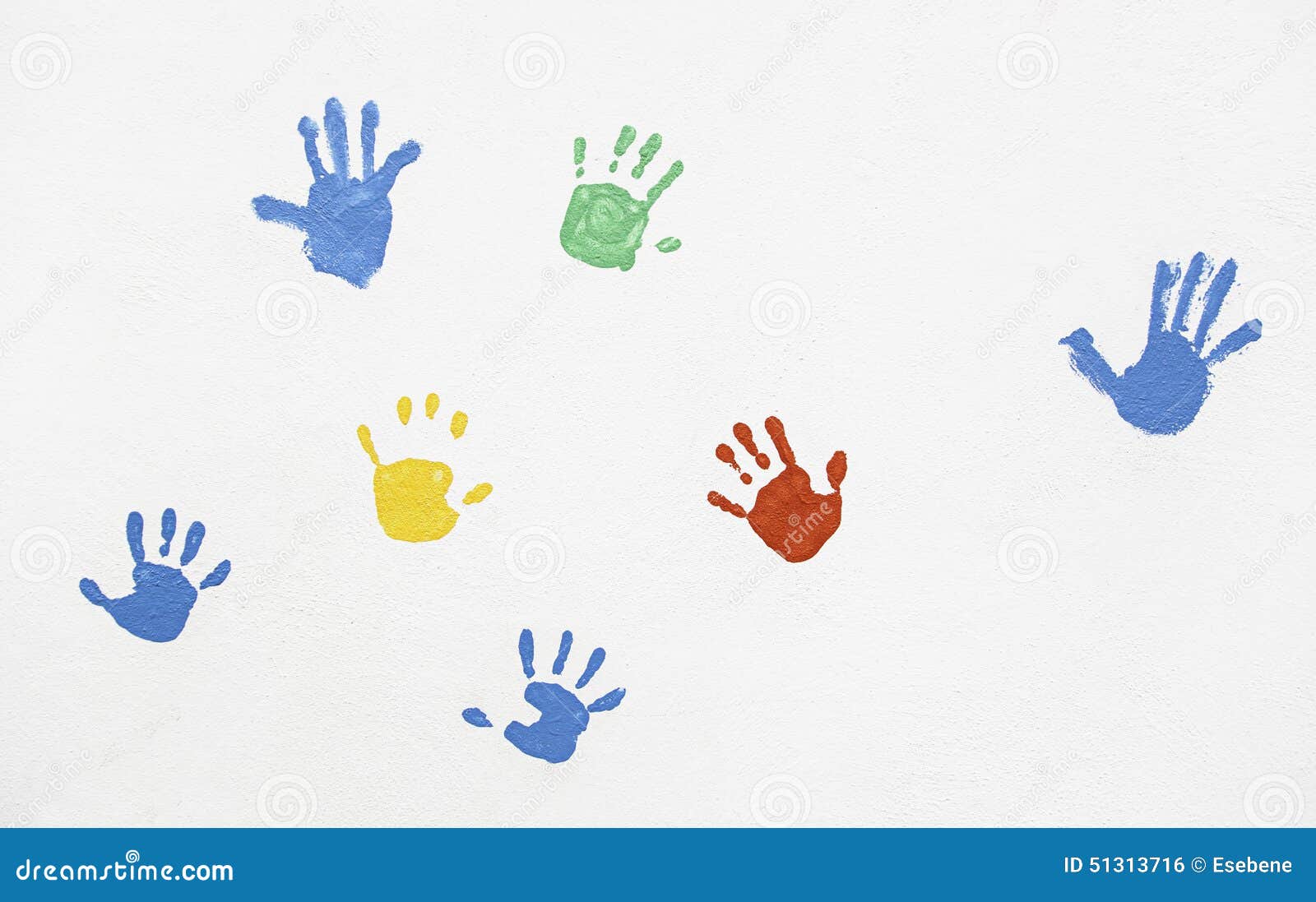 Hands of Colors Painted on the Wall Stock Photo - Image of messy, dirty ...