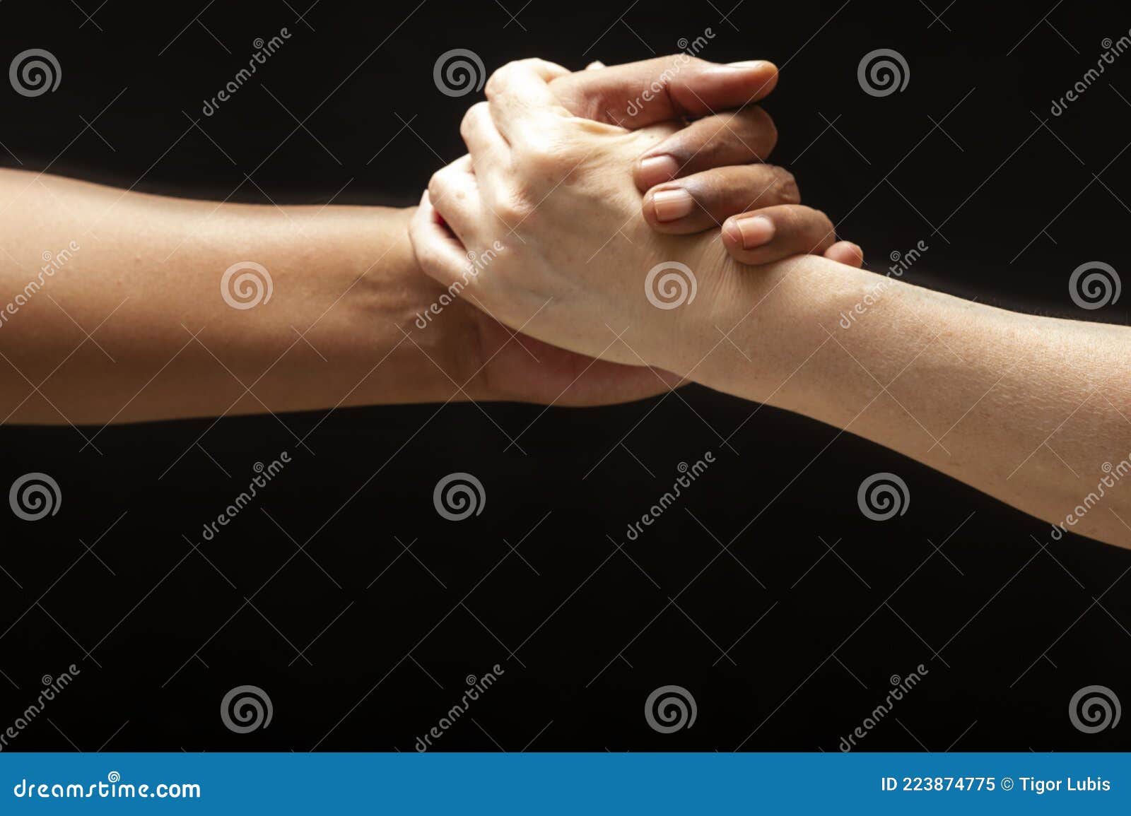 Hands Communication from 2 People of Different Ethnicity but One ...