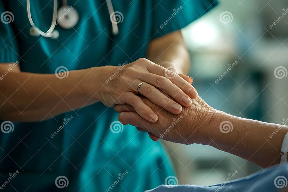Hands of Compassion: Nurses Supporting Cancer Patients Stock Photo ...