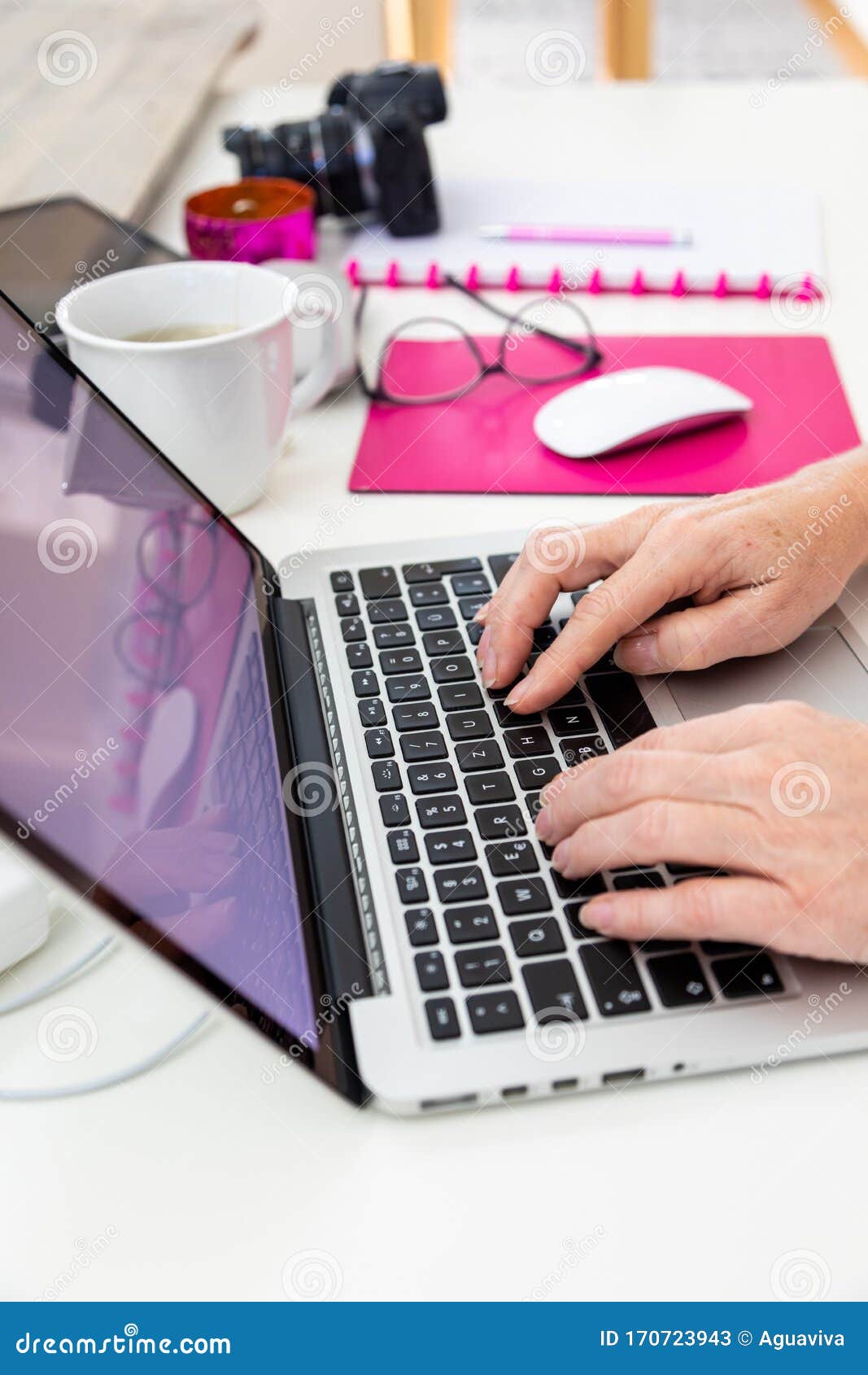 Hands on a Computer Keyboard Stock Image - Image of business, text ...