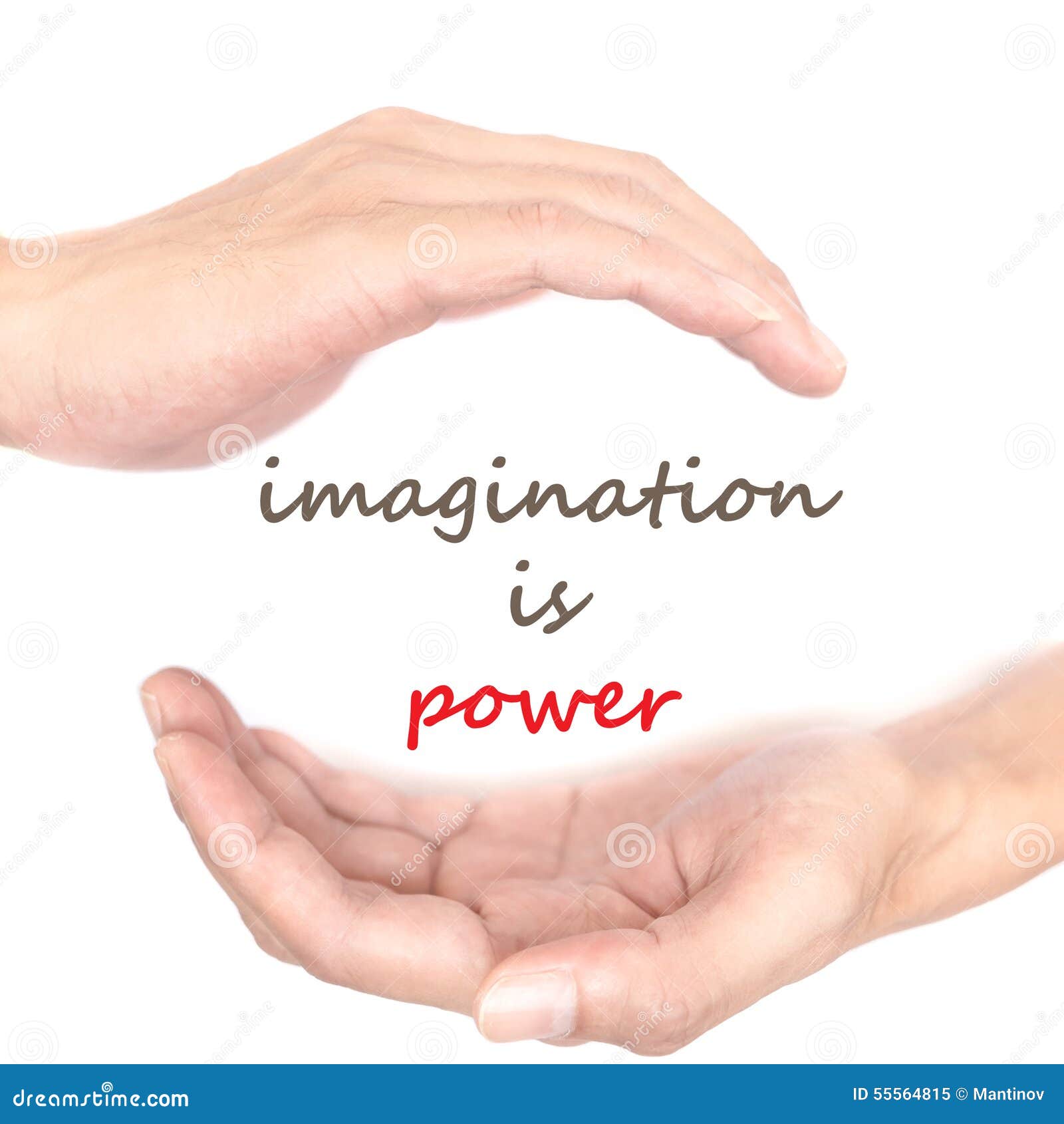 Hands Concept - Imagination is Power Stock Image - Image of hand ...