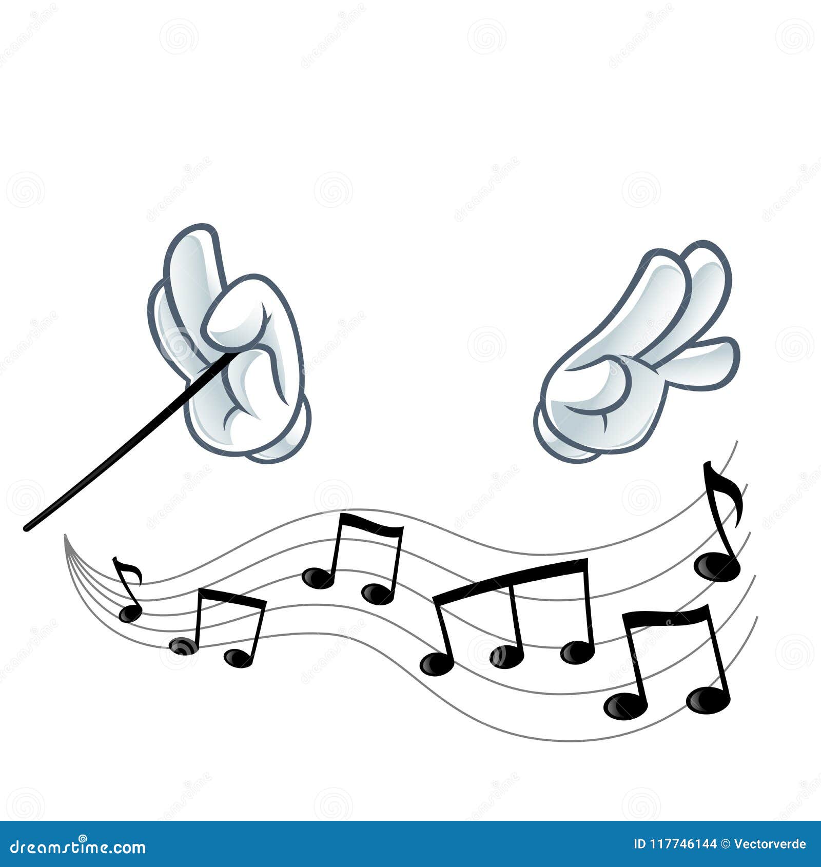 Hands of conductor stock vector. Illustration of stick - 117746144