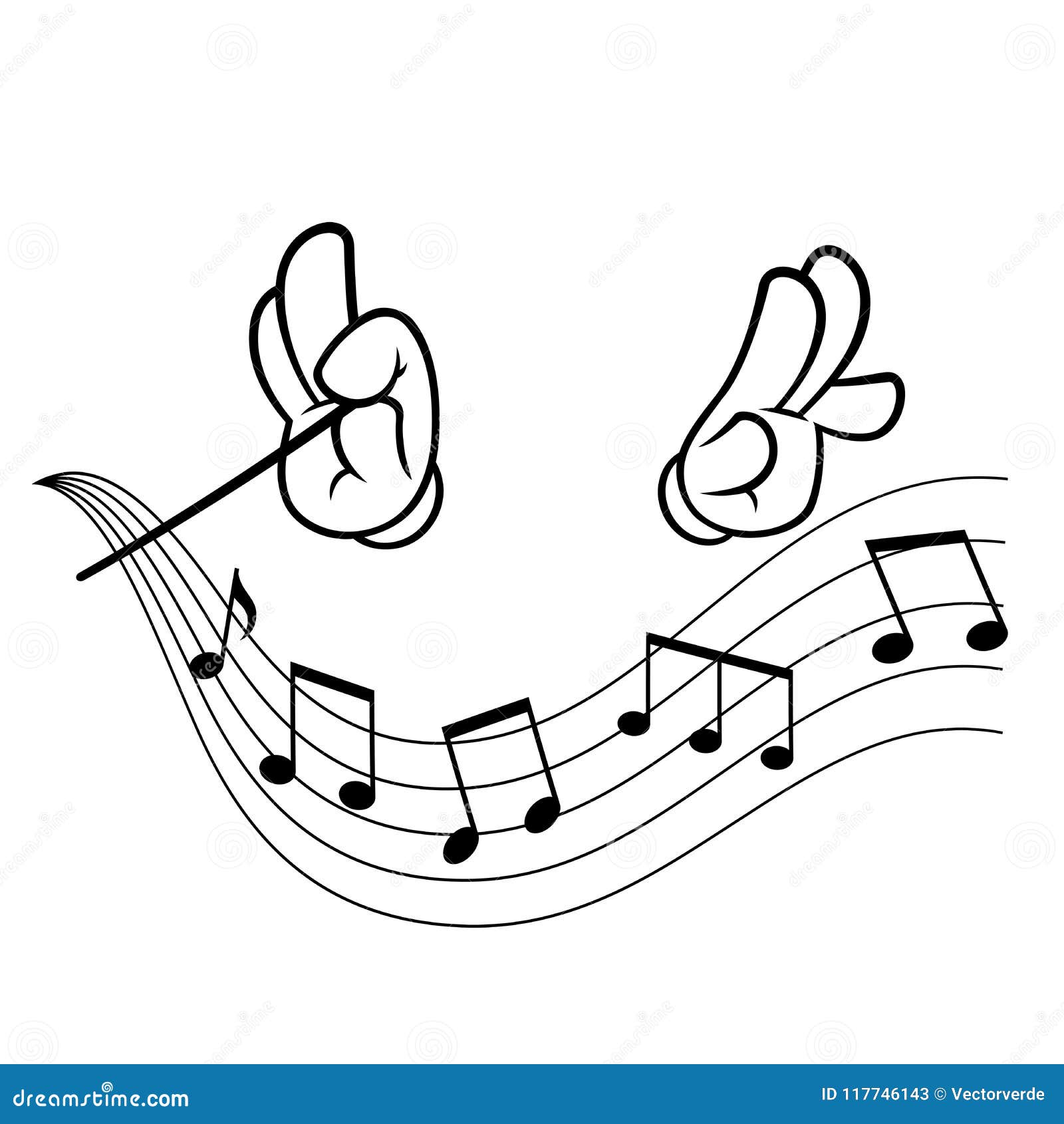 Hands Of Conductor Illustration | CartoonDealer.com #65563380