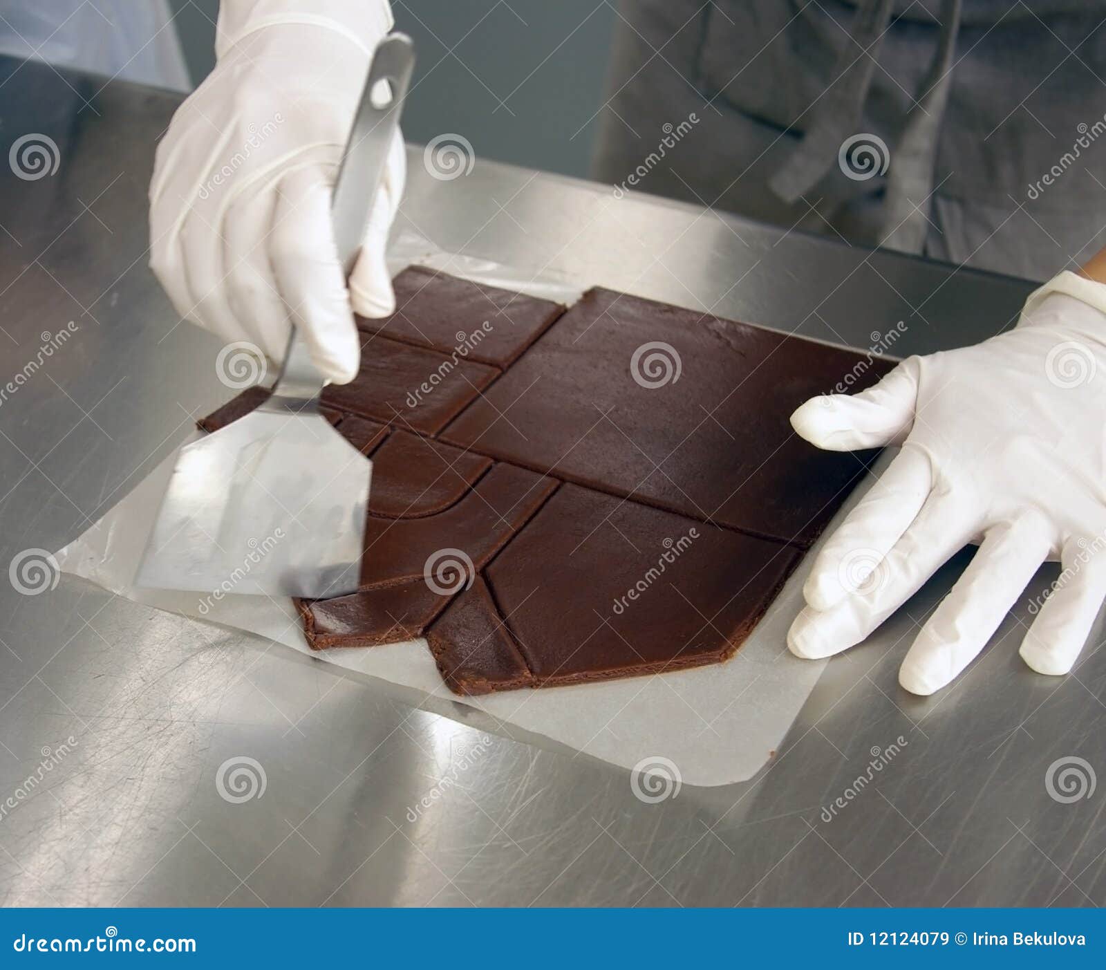 Hands of the confectioner stock image. Image of product - 12124079