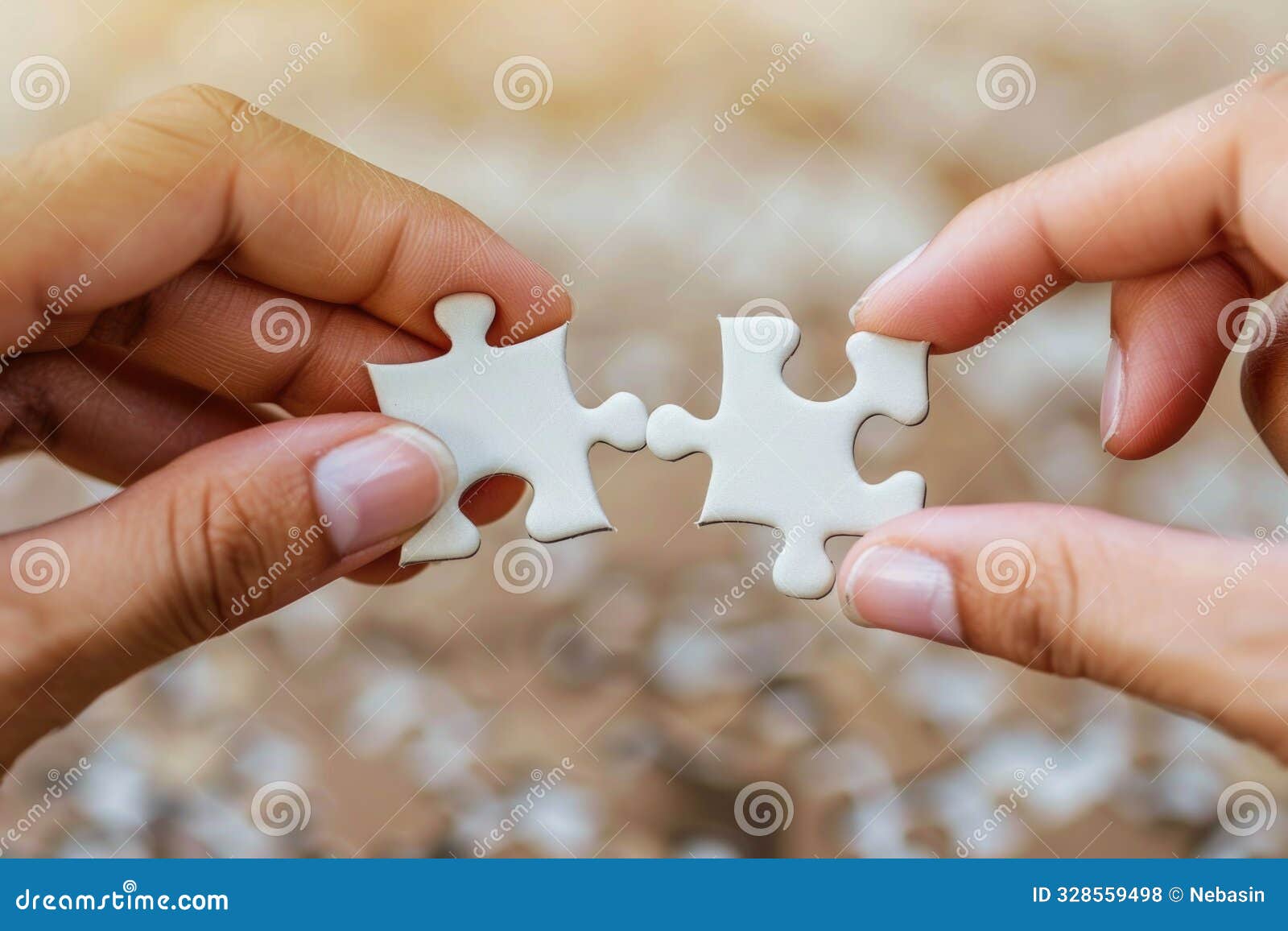 Hands Connecting Puzzle Pieces: Symbol of Teamwork, Solution, and ...