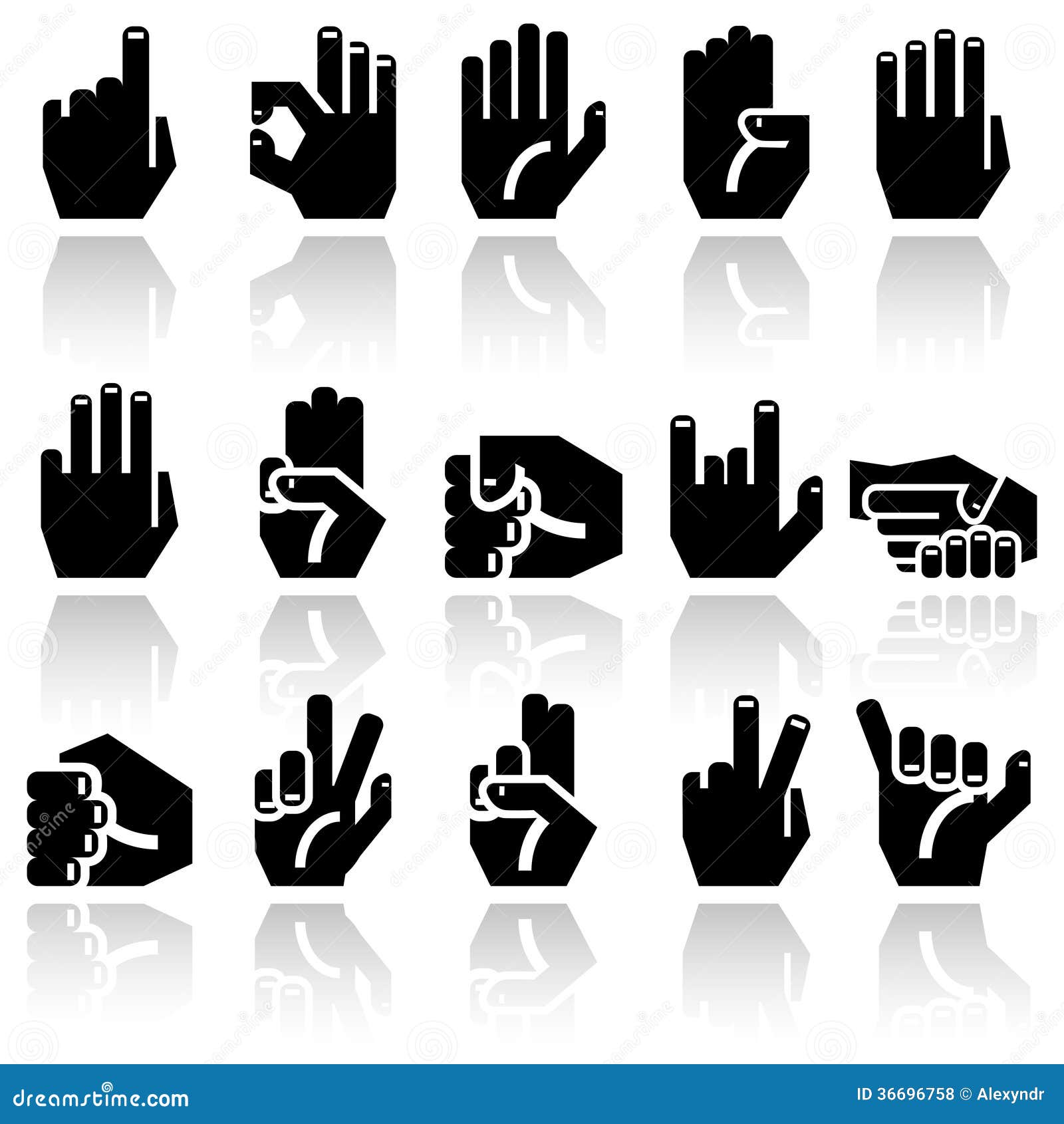 Hands cons set stock illustration. Illustration of pointing - 36696758