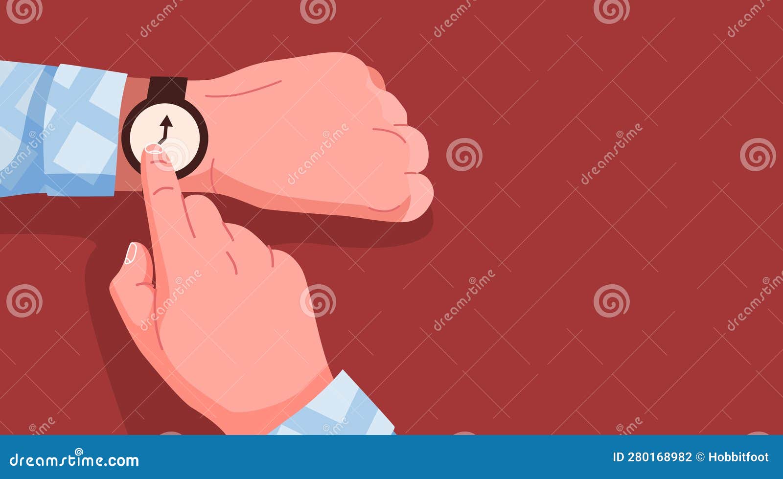 Hands with Control the Time with Watch. Stock Vector - Illustration of ...