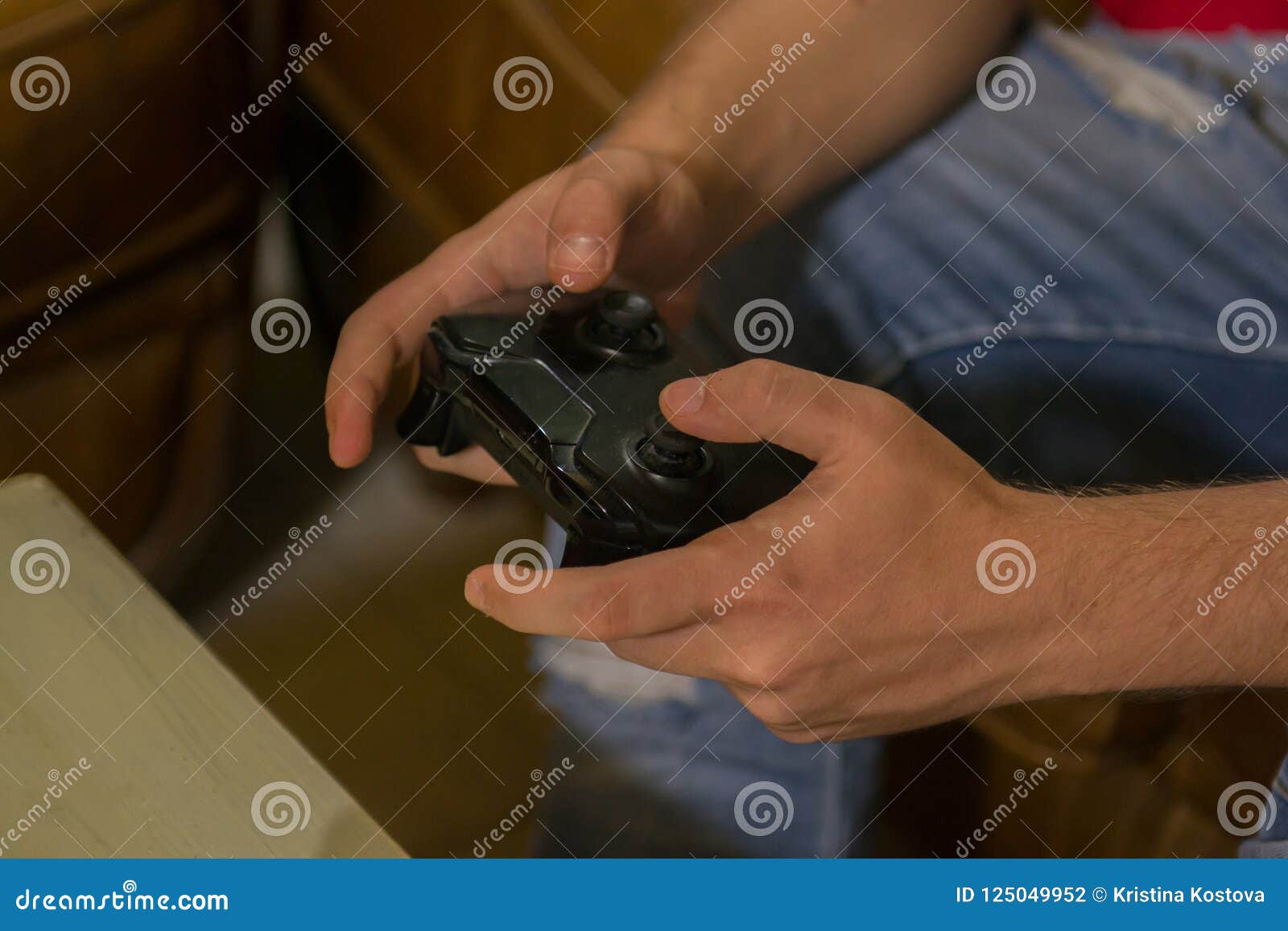 Hands are Controlling a Joystick for a Game Stock Photo - Image of ...