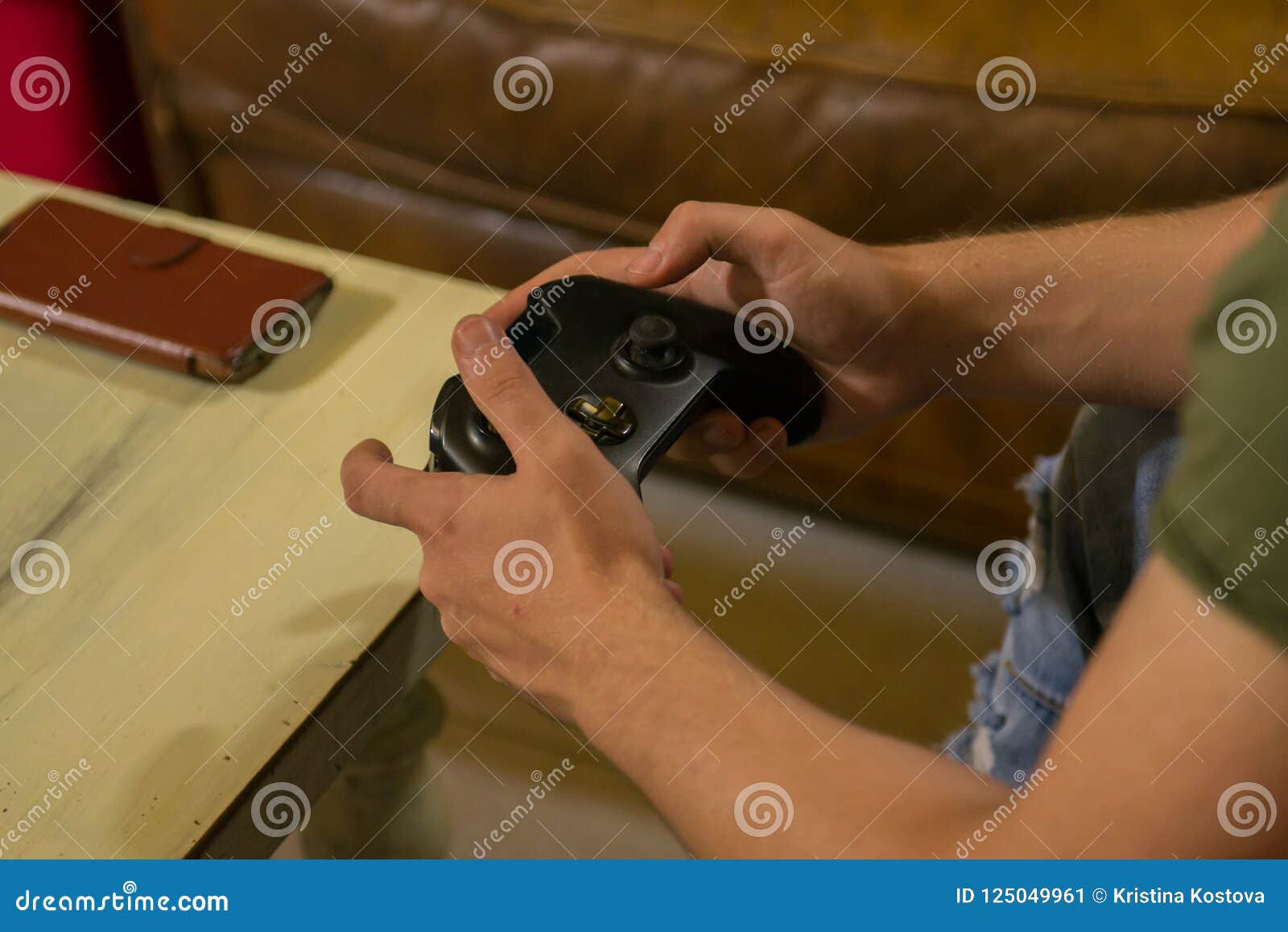 Hands are Controlling a Joystick for a Game Stock Image - Image of ...