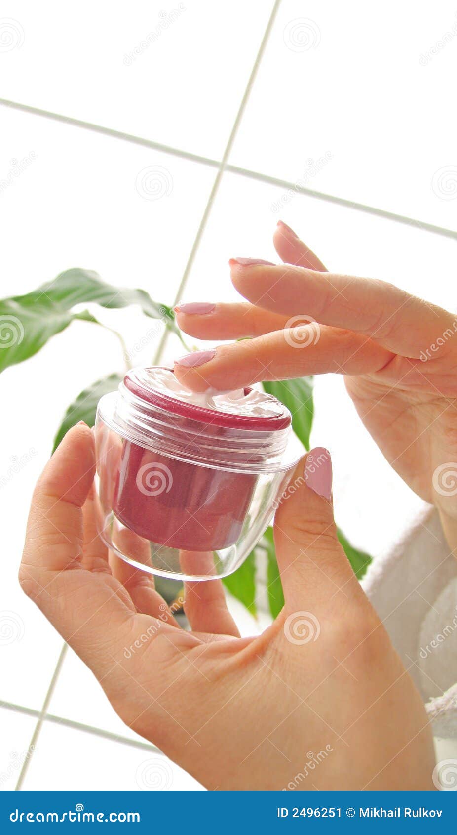 Hands with a Cosmetic Cream Stock Image - Image of medicine, aging: 2496251