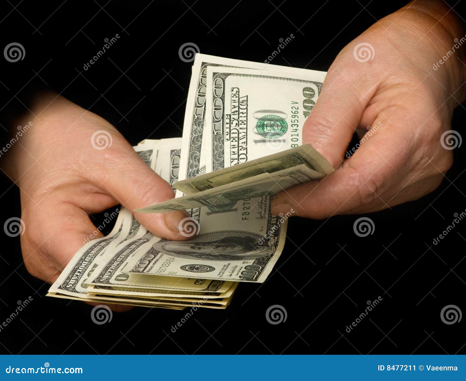 Hands Counting Dollars Picture. Image: 8477211