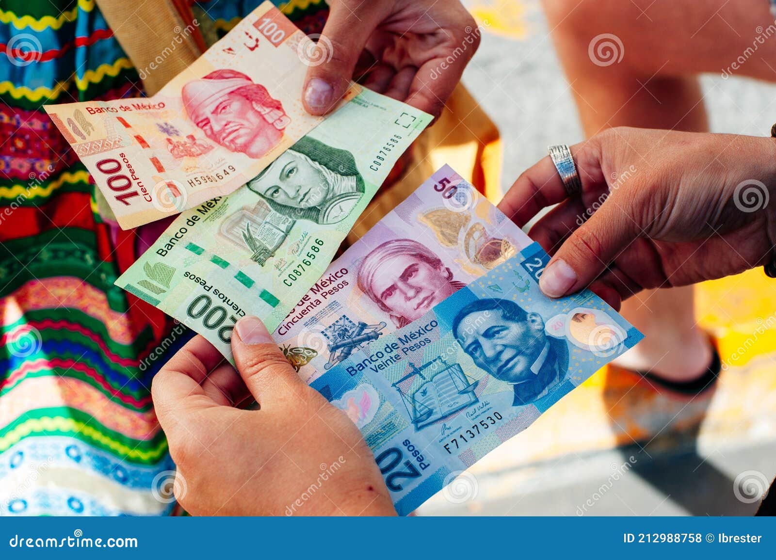 Hands Counting Mexican Money. Cancun, Mexico - June, 2019 Editorial ...