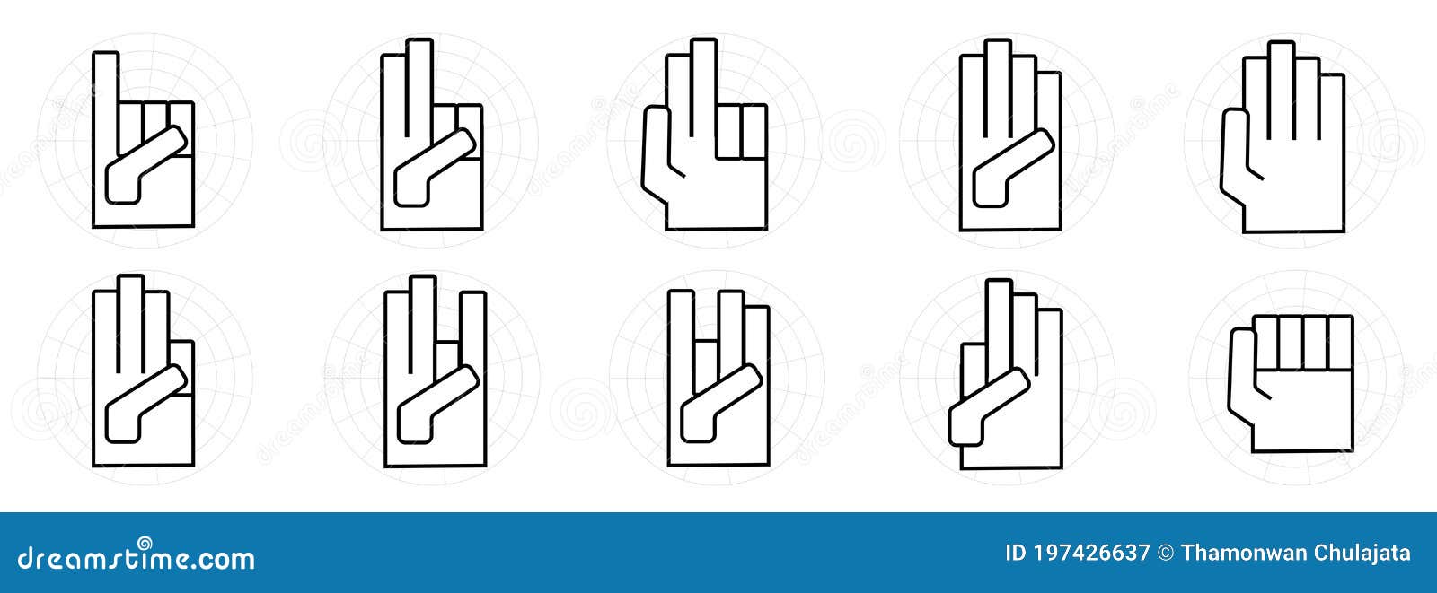 Hands Counting in Sign Language Stock Vector - Illustration of palm ...