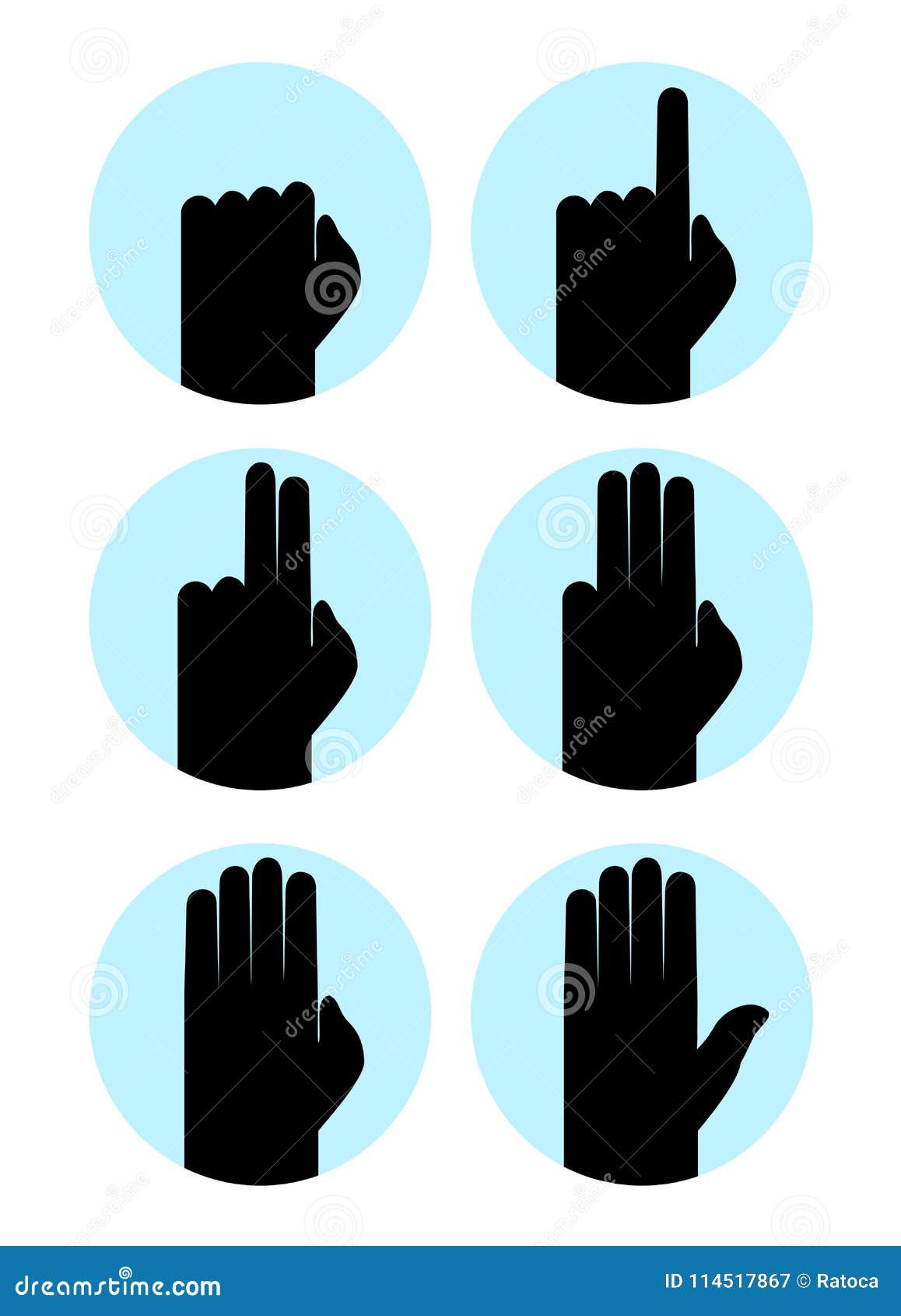 Hands counting symbol stock vector. Illustration of gesture - 114517867
