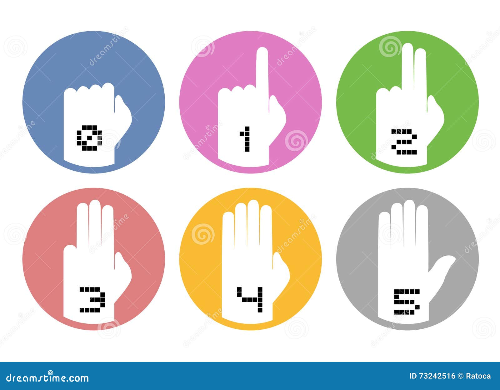 Hands counting symbol stock vector. Illustration of counting - 73242516