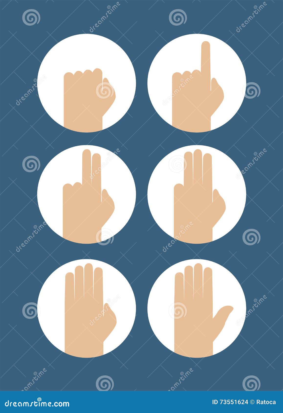 Hands counting symbol stock vector. Illustration of hands - 73551624