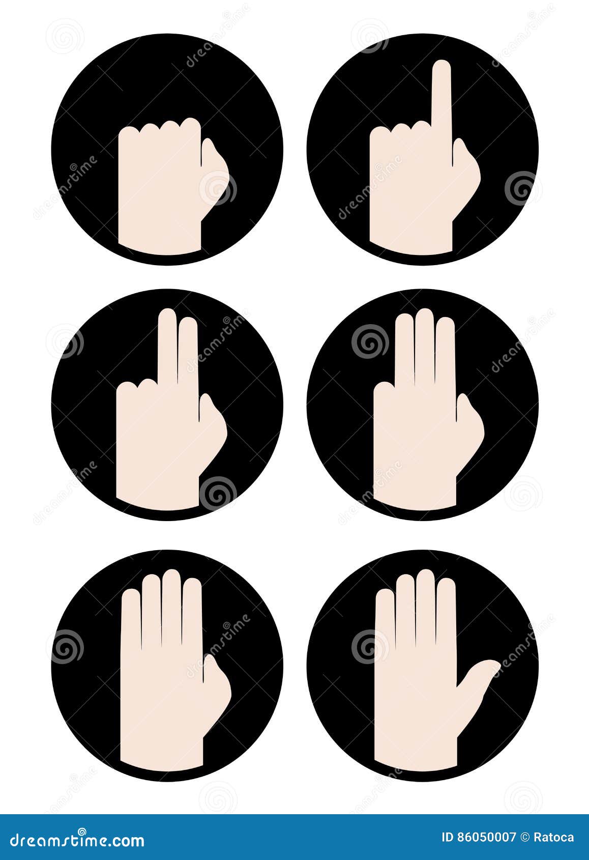 Hands counting symbol stock vector. Illustration of posture - 86050007