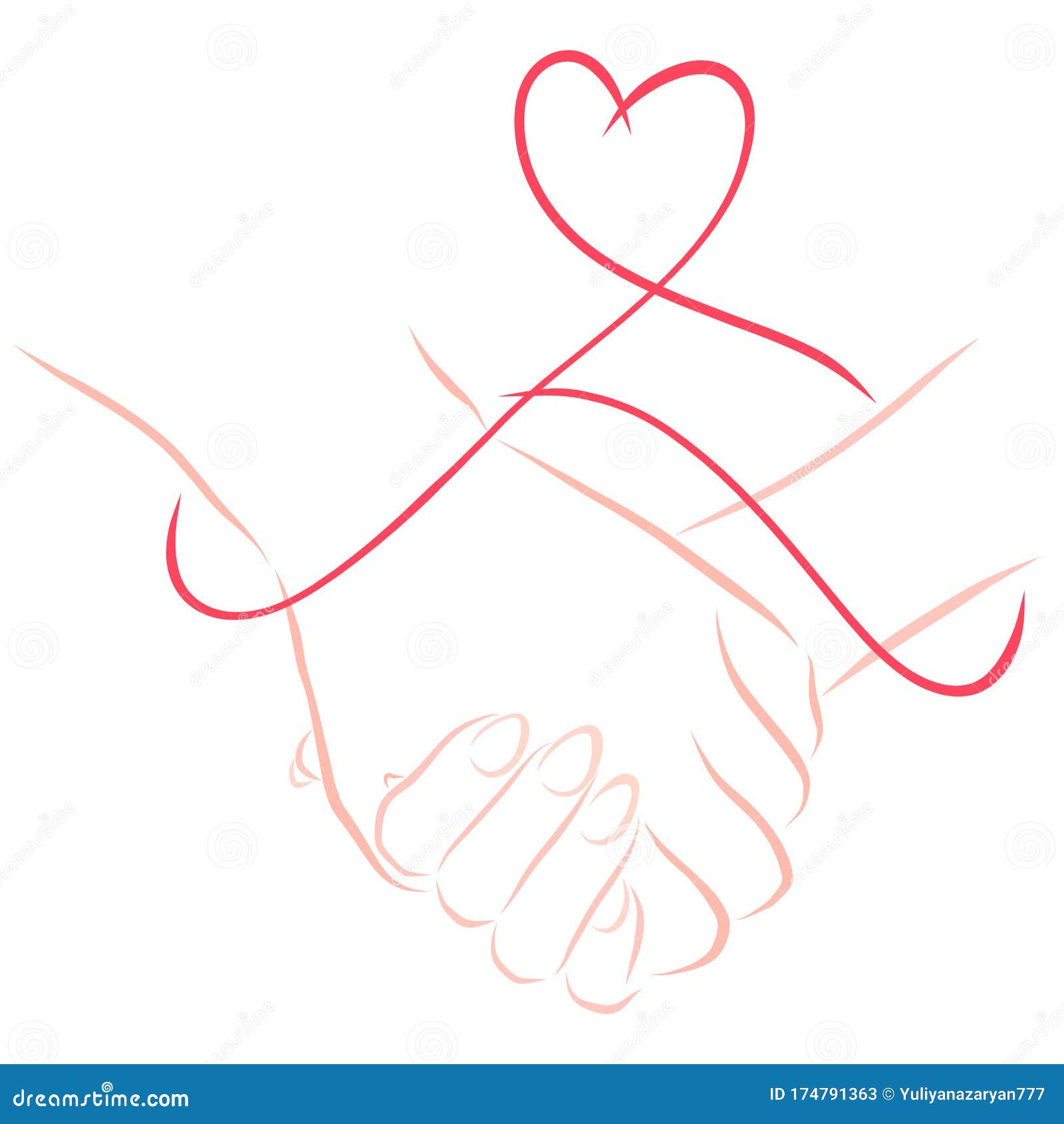 Hands of a Couple in Love, Bound by a Thread of Feelings Stock ...