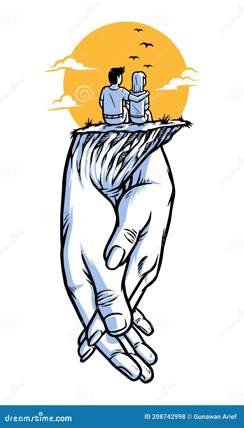 Hands and Couples in Love Illustration Stock Vector - Illustration of ...