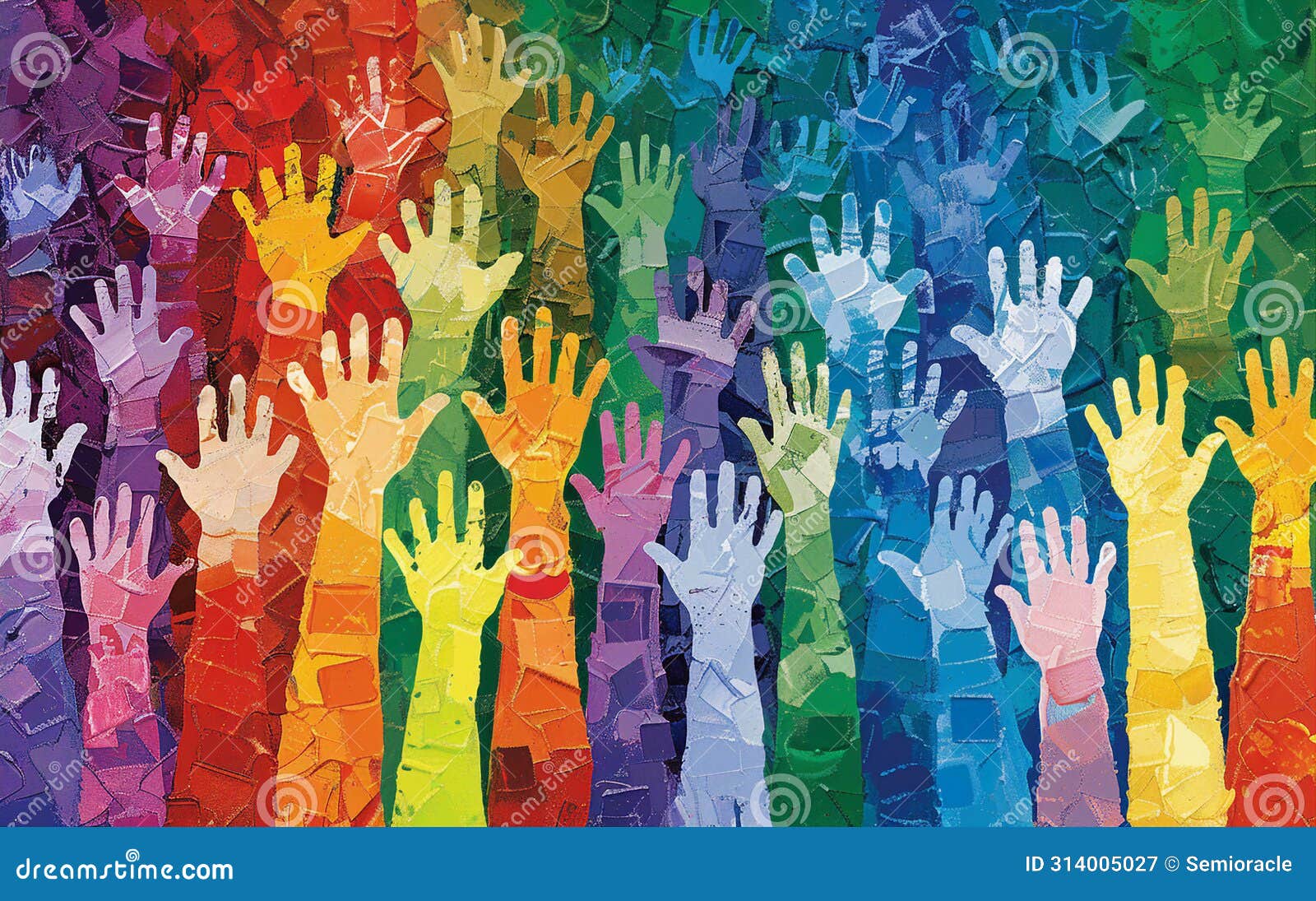 Hands Covered in Colorful Paint, Symbolizing Creativity,DEI,Diversity ...