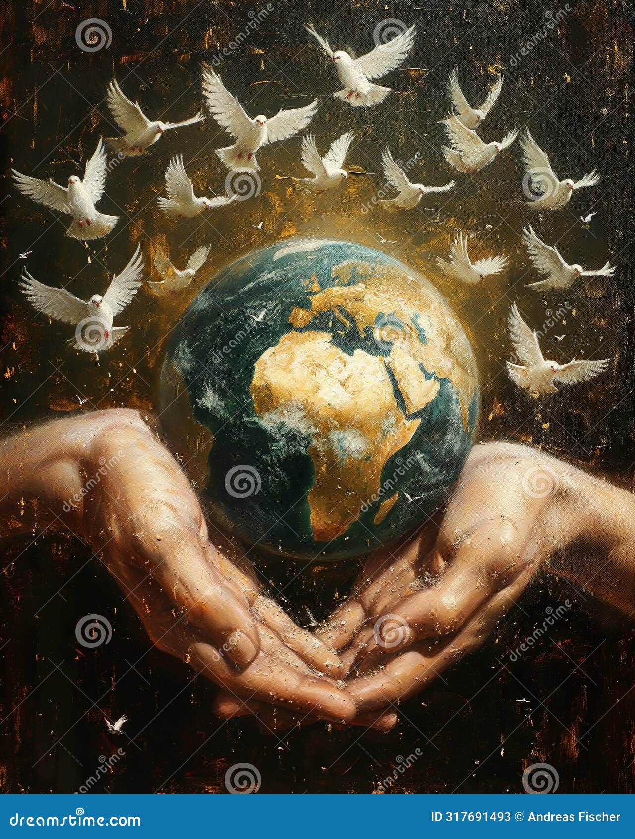 Hands And Doves Vector Illustration | CartoonDealer.com #59169440